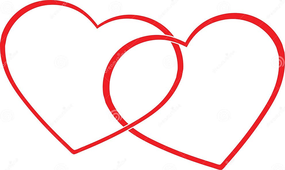 Twin Heart Overlapping Each Other Love Valentine Day Special Stock ...