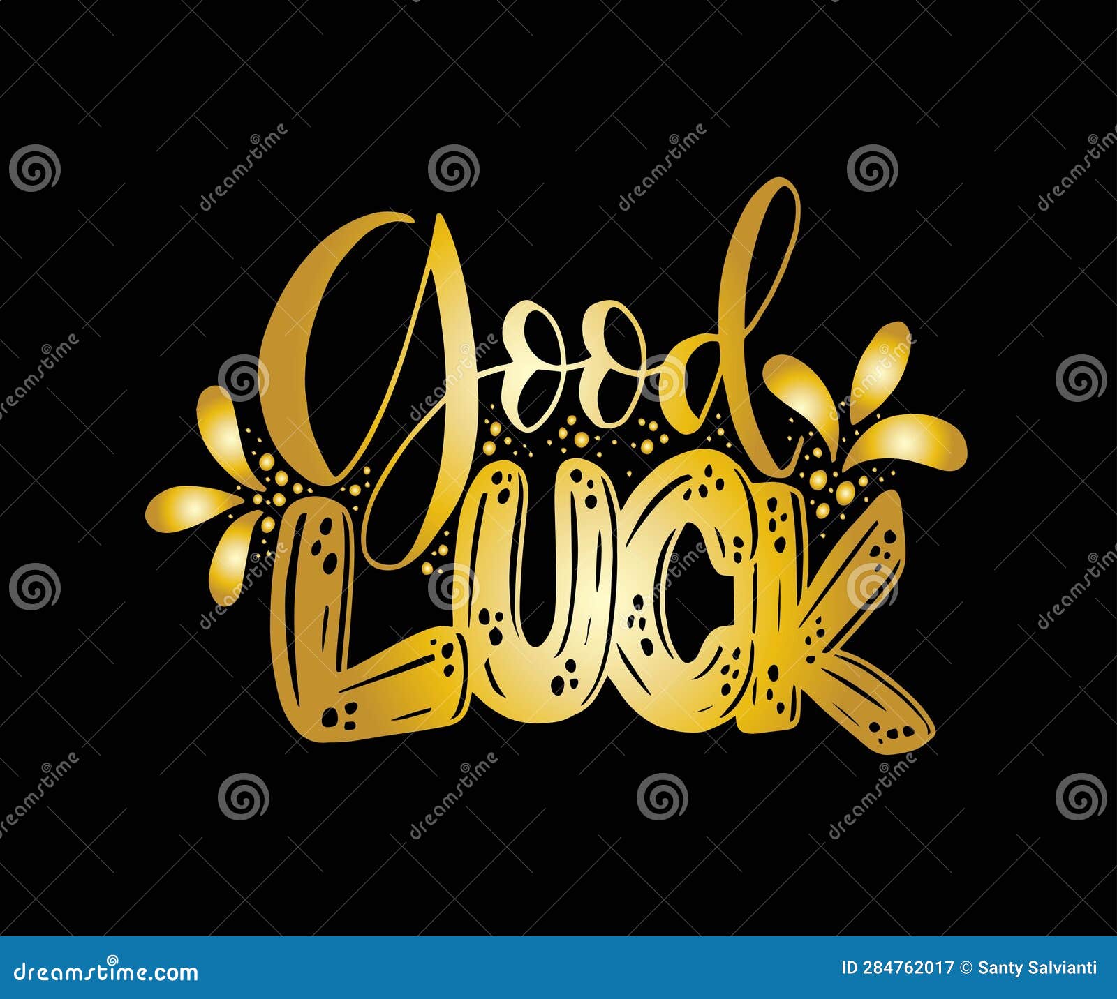 Good Luck, Hand Lettering, Motivational Quote Stock Illustration ...