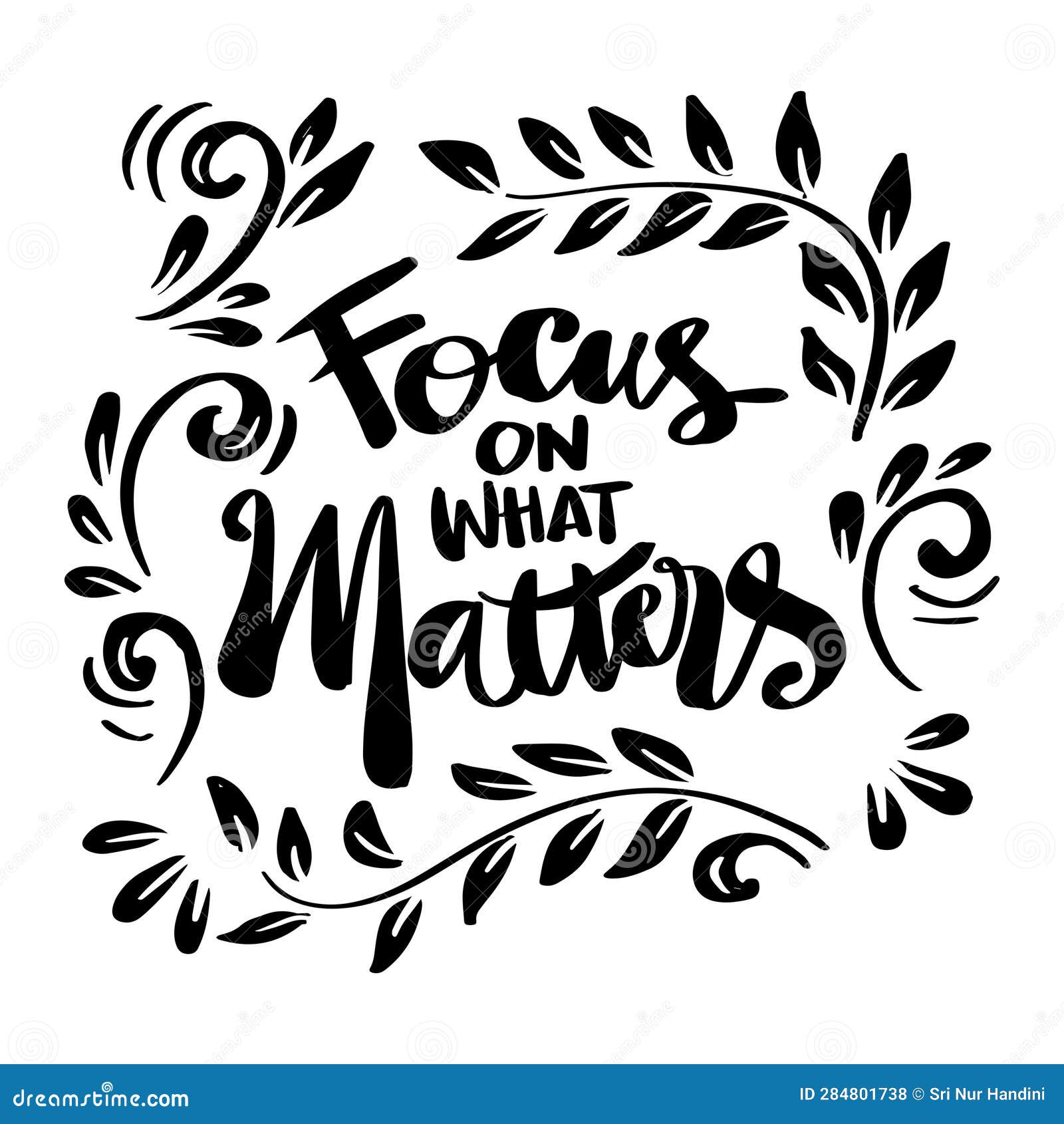Focus on What Matters, Hand Lettering. Stock Illustration ...
