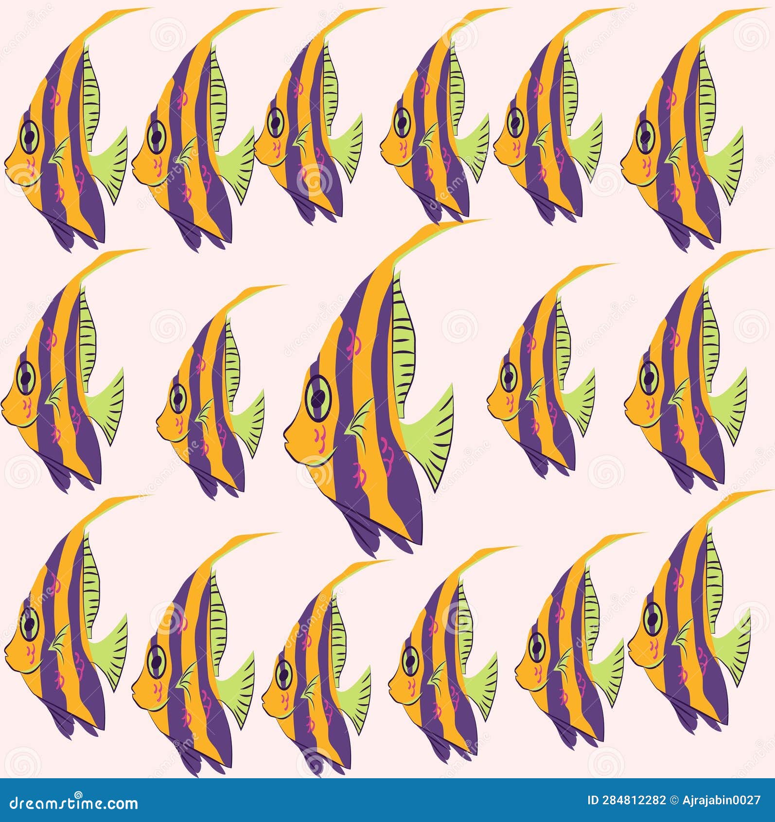 Unique Fish Pattern and Simple Shape and Background Stock Illustration ...