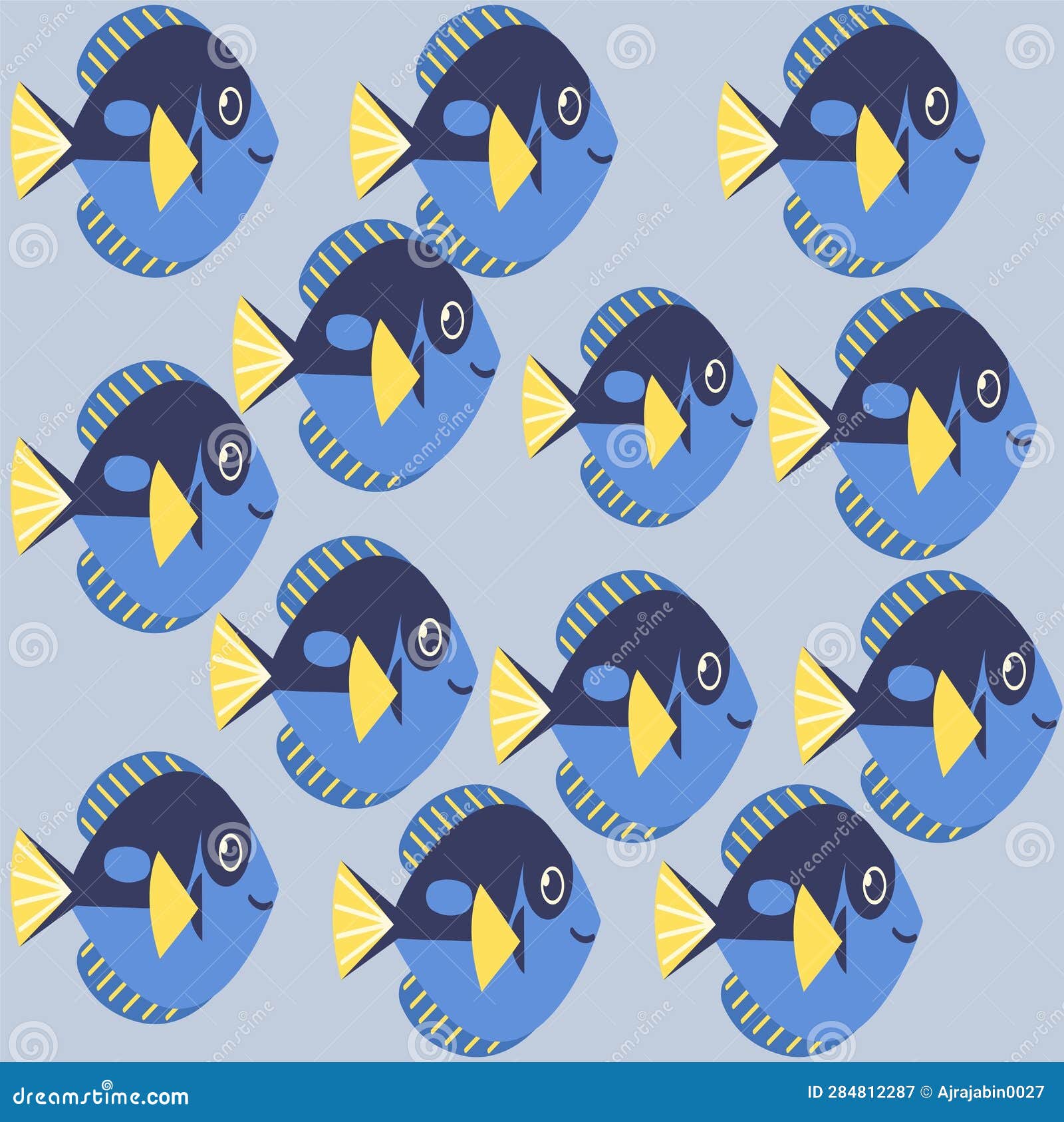 Unique Fish Pattern and Simple Shape and Background Stock Illustration ...
