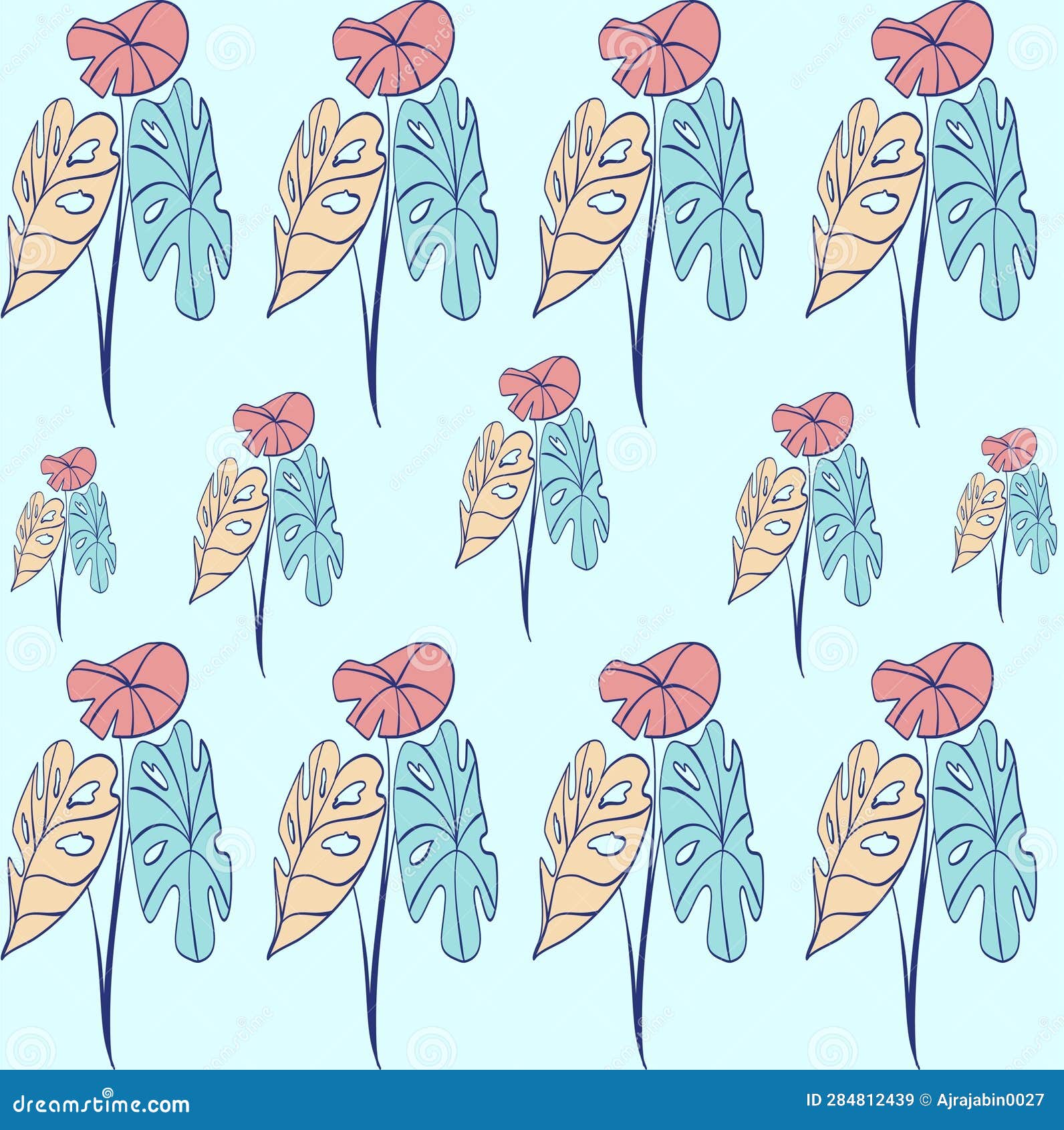 Simple Leaf Pattern stock illustration. Illustration of stickers ...