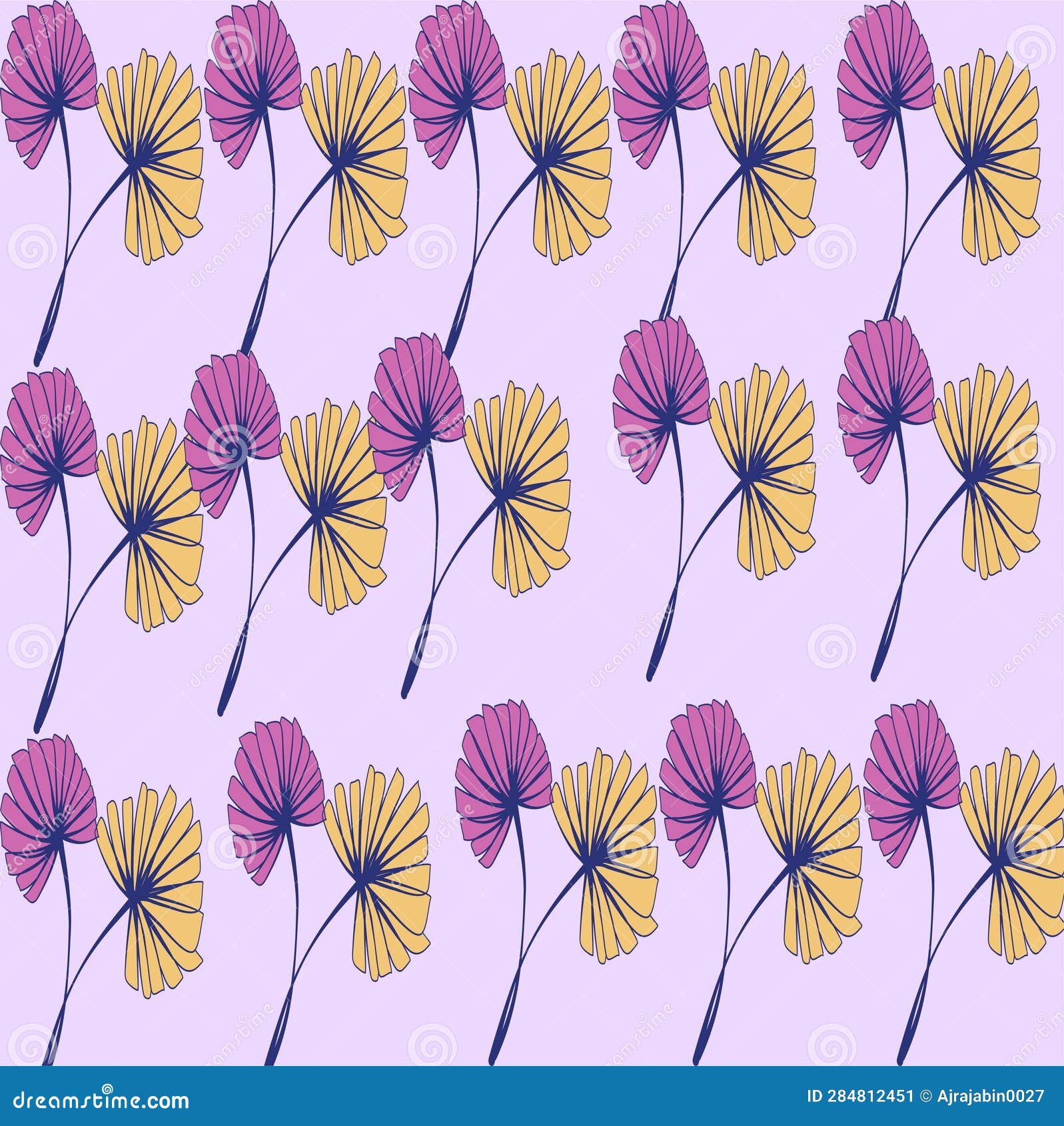 Unique Floral Pattern, Simple Shape and Background Stock Illustration ...