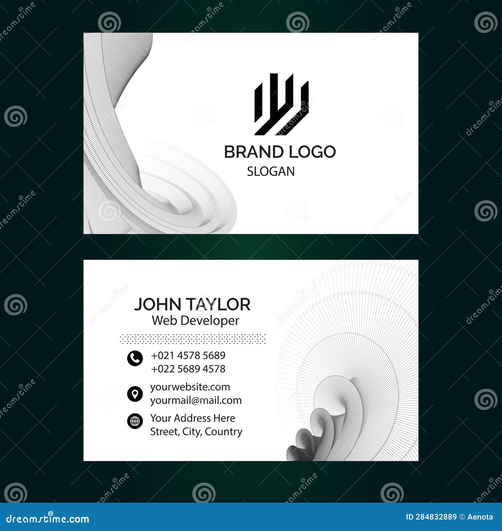 Abstract Vector Business Card Design Stock Image - Illustration of ...