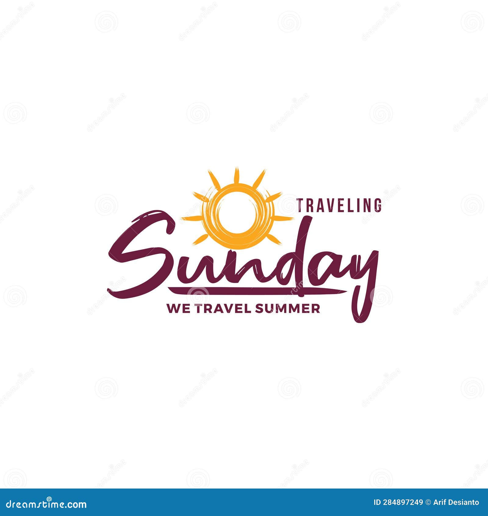 Sunday Logo Vintage and Travelling Stock Illustration - Illustration of ...