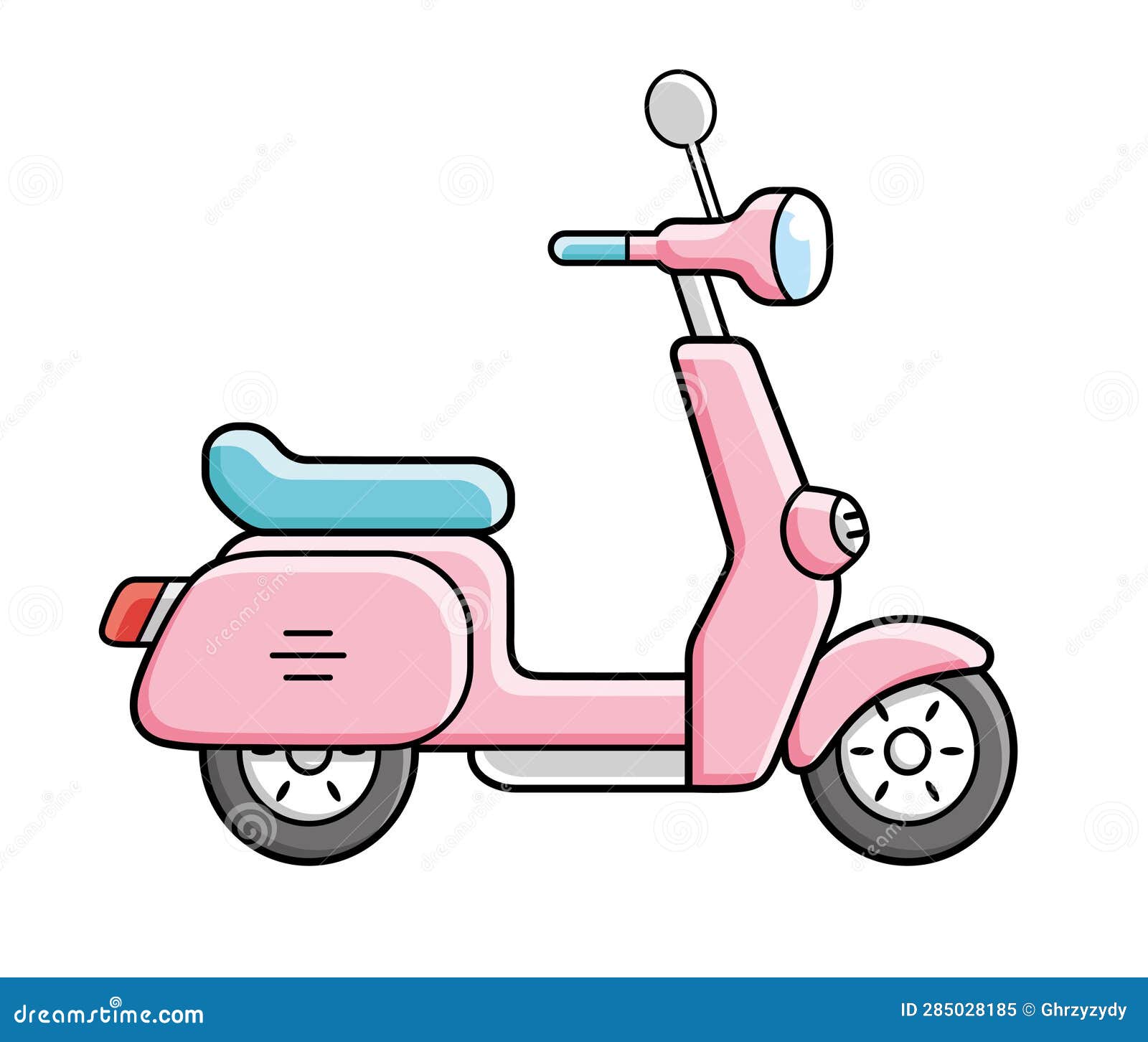 Pink motor scooter stock vector. Illustration of transport - 285028185