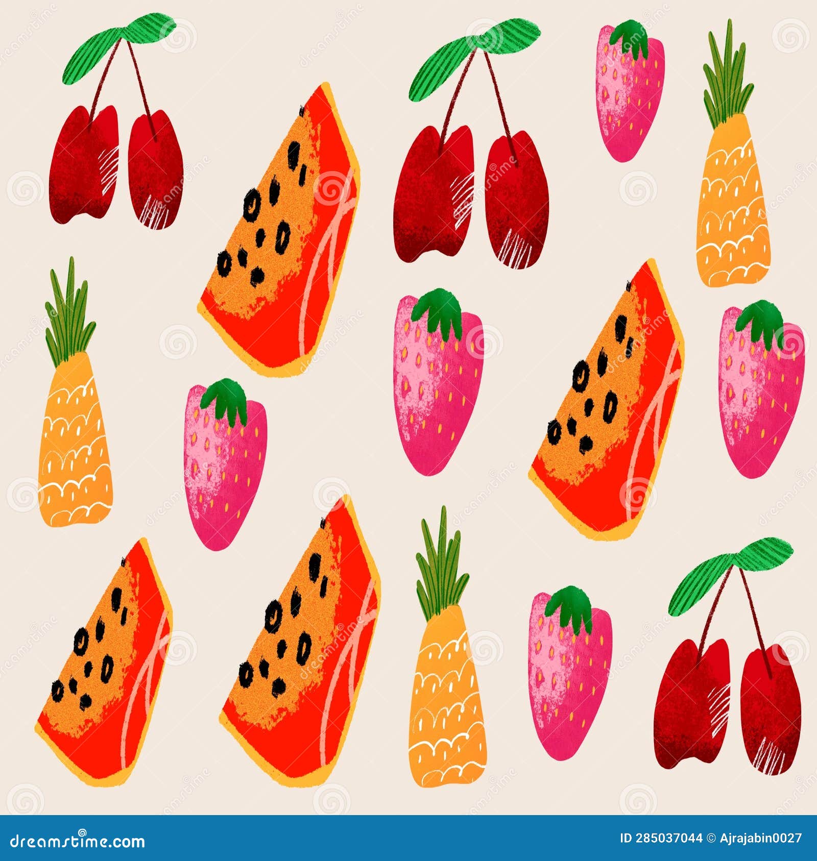 Simple Fruit Pattern stock illustration. Illustration of rose - 285037044
