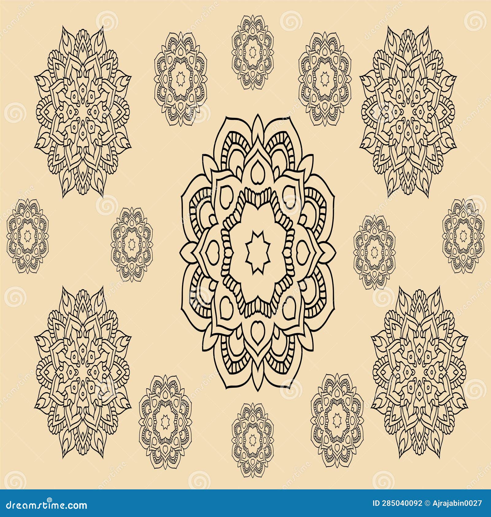 Simple Mandala Design Pattern Stock Illustration - Illustration of ...