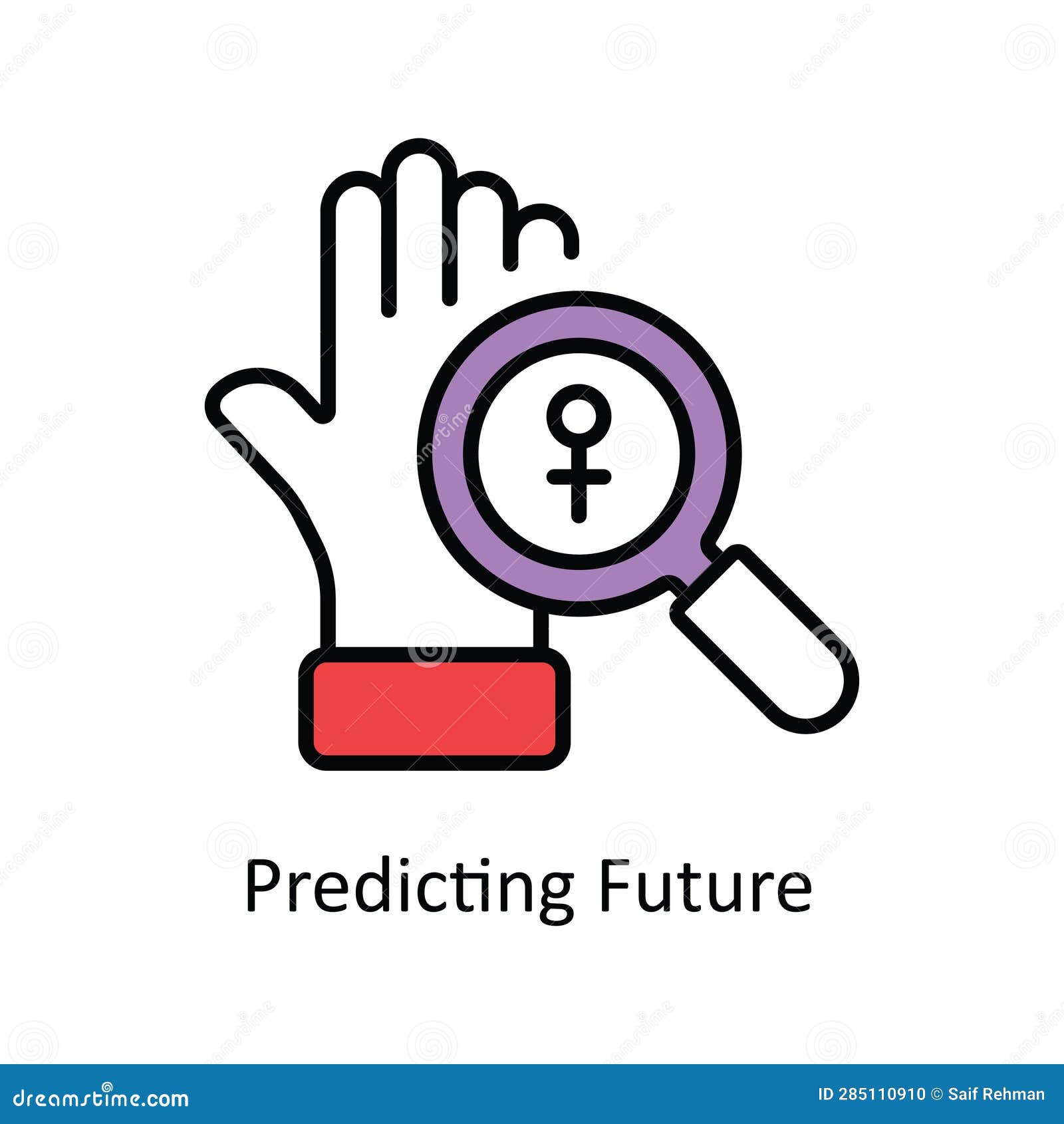 Predicting Future Vector Fill Outline Icon Design Illustration ...