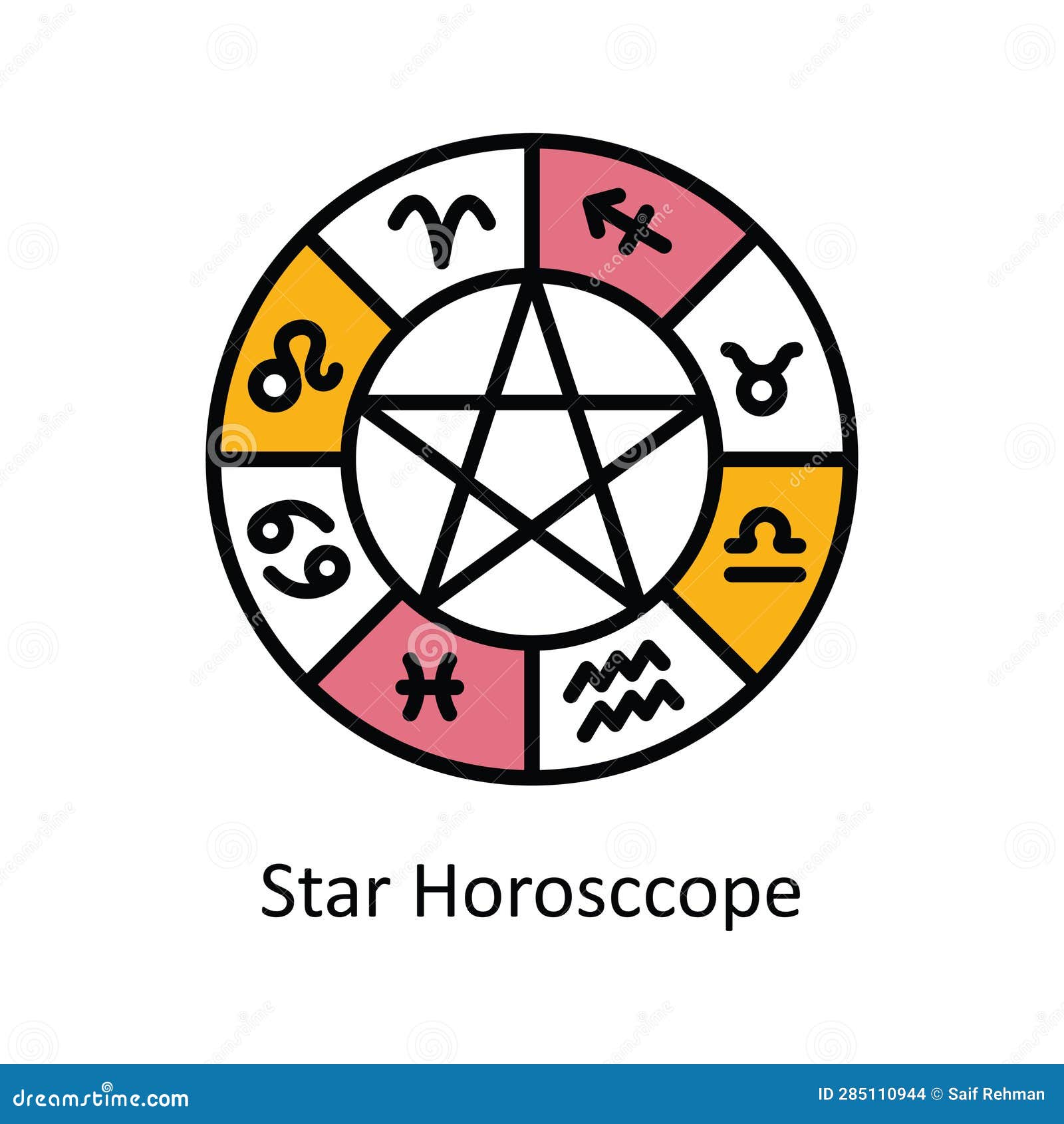 Star Horoscope Vector Fill Outline Icon Design Illustration. Astrology ...
