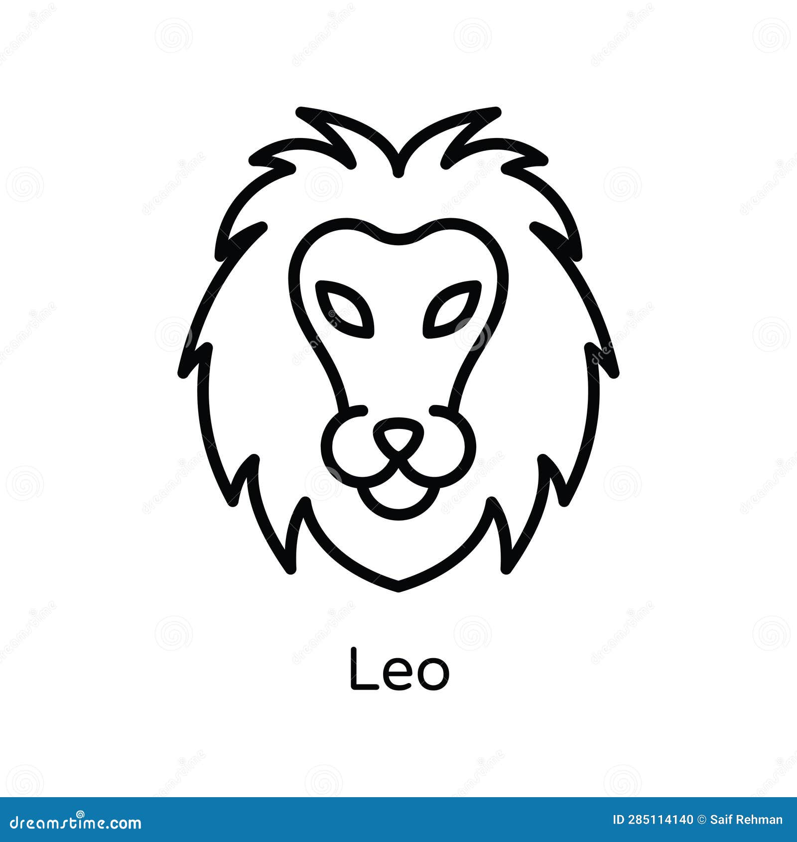 Leo Vector Outline Icon Design Illustration. Astrology and Zodiac Signs ...