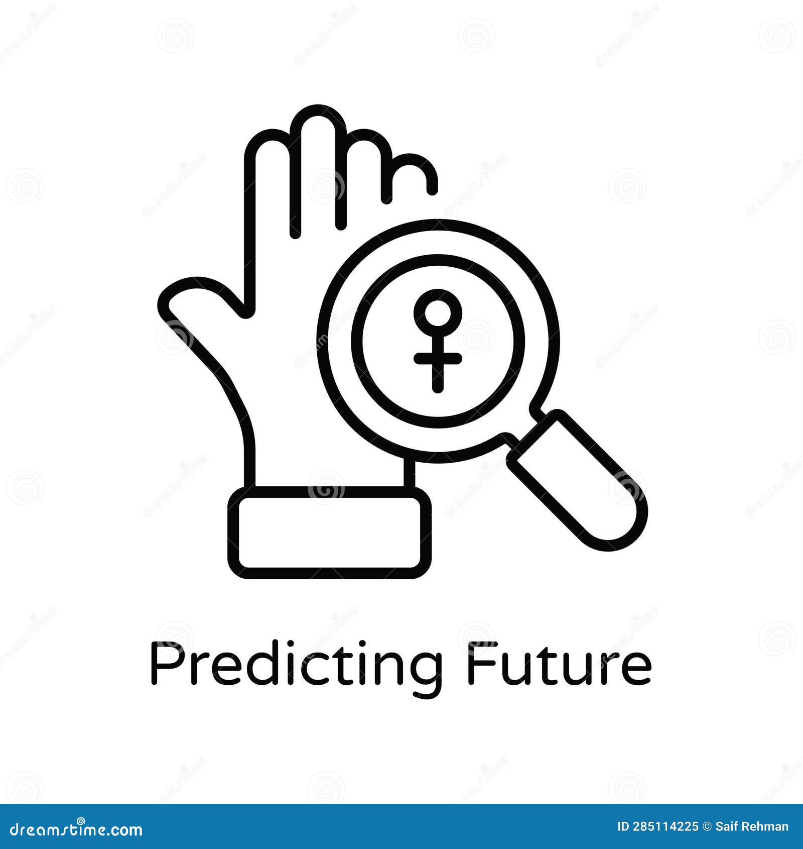 Predicting Future Vector Outline Icon Design Illustration. Astrology ...