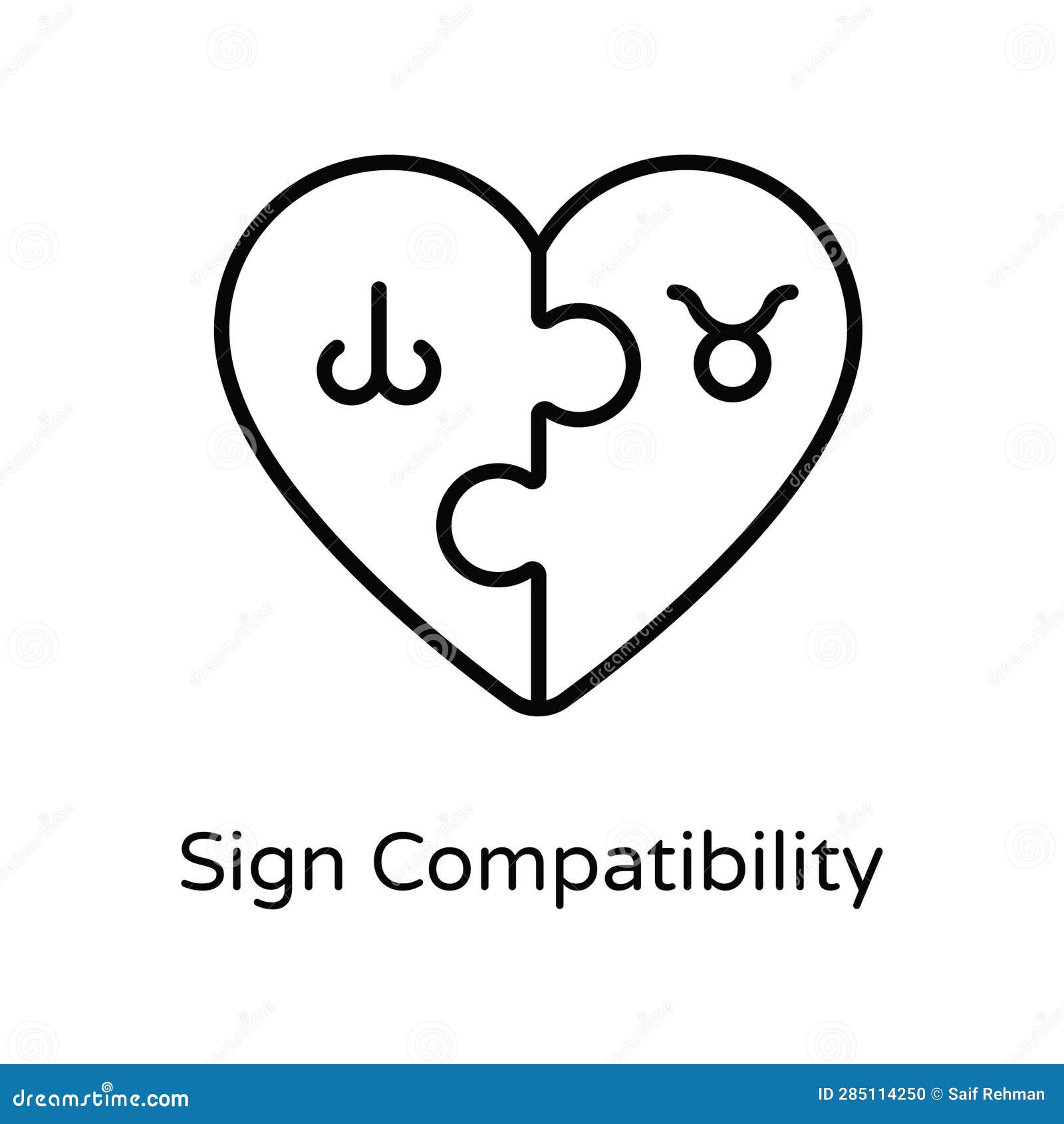 Sign Compatibility Vector Outline Icon Design Illustration. Astrology ...