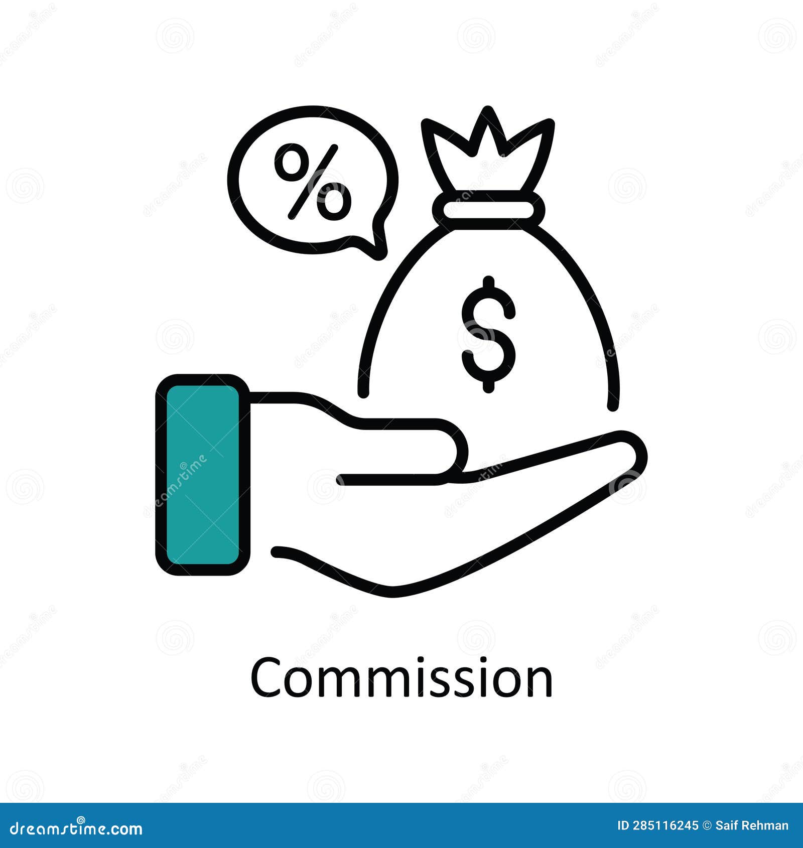 Commission Vector Fill Outline Icon Design Illustration. Digital ...