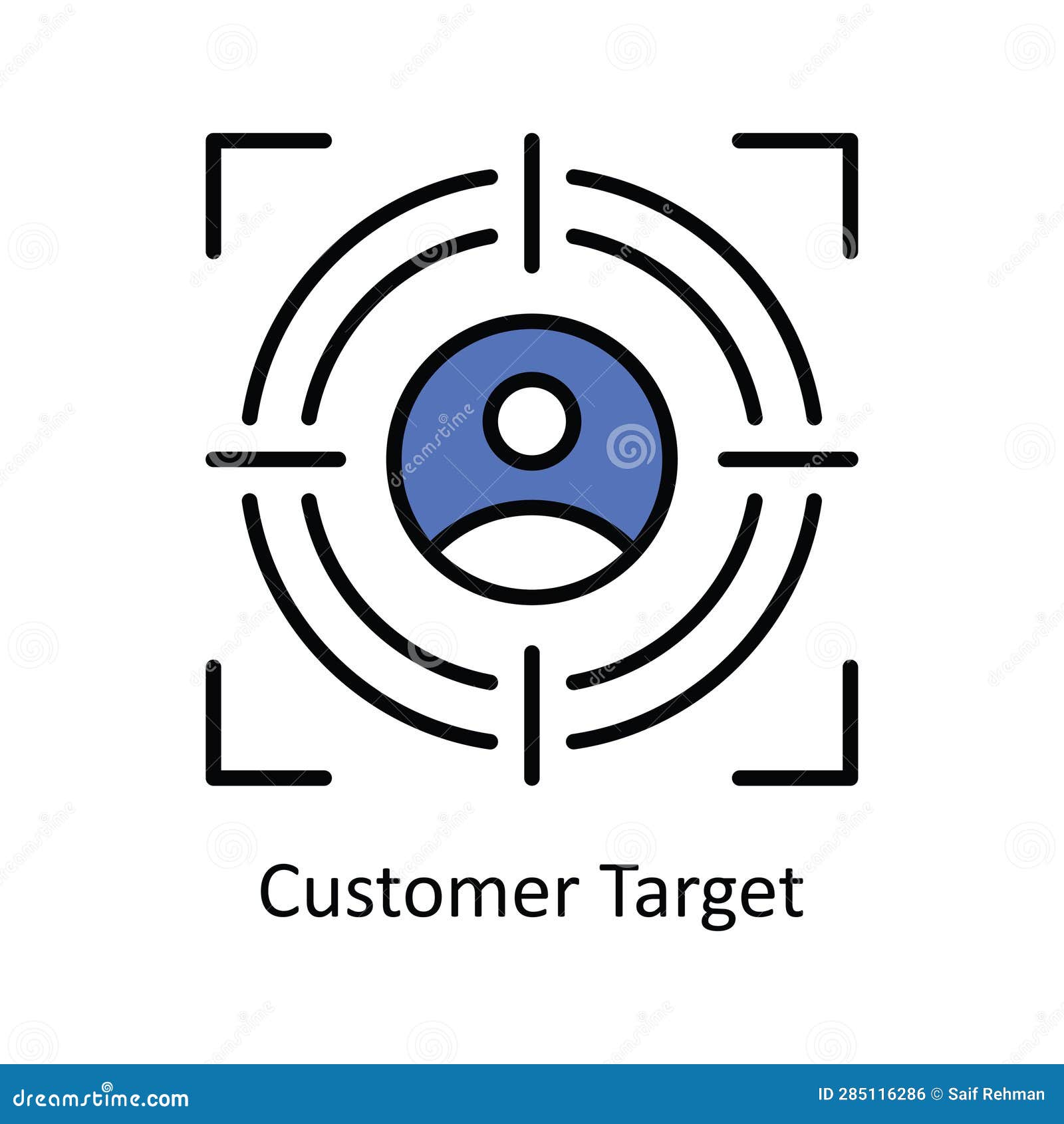 Customer Target Vector Fill Outline Icon Design Illustration. Digital ...
