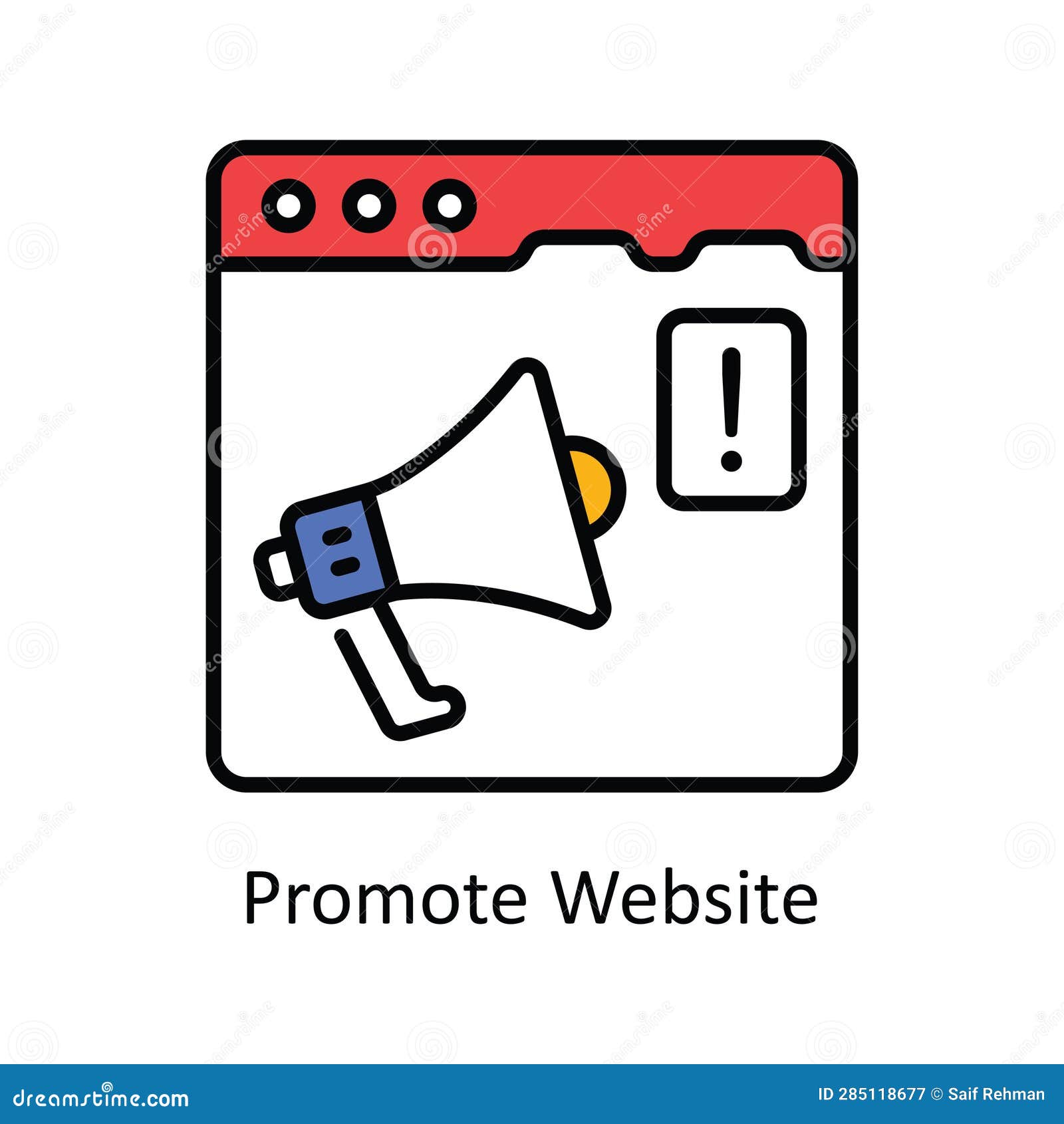 Promote Website Vector Fill Outline Icon Design Illustration. Digital ...