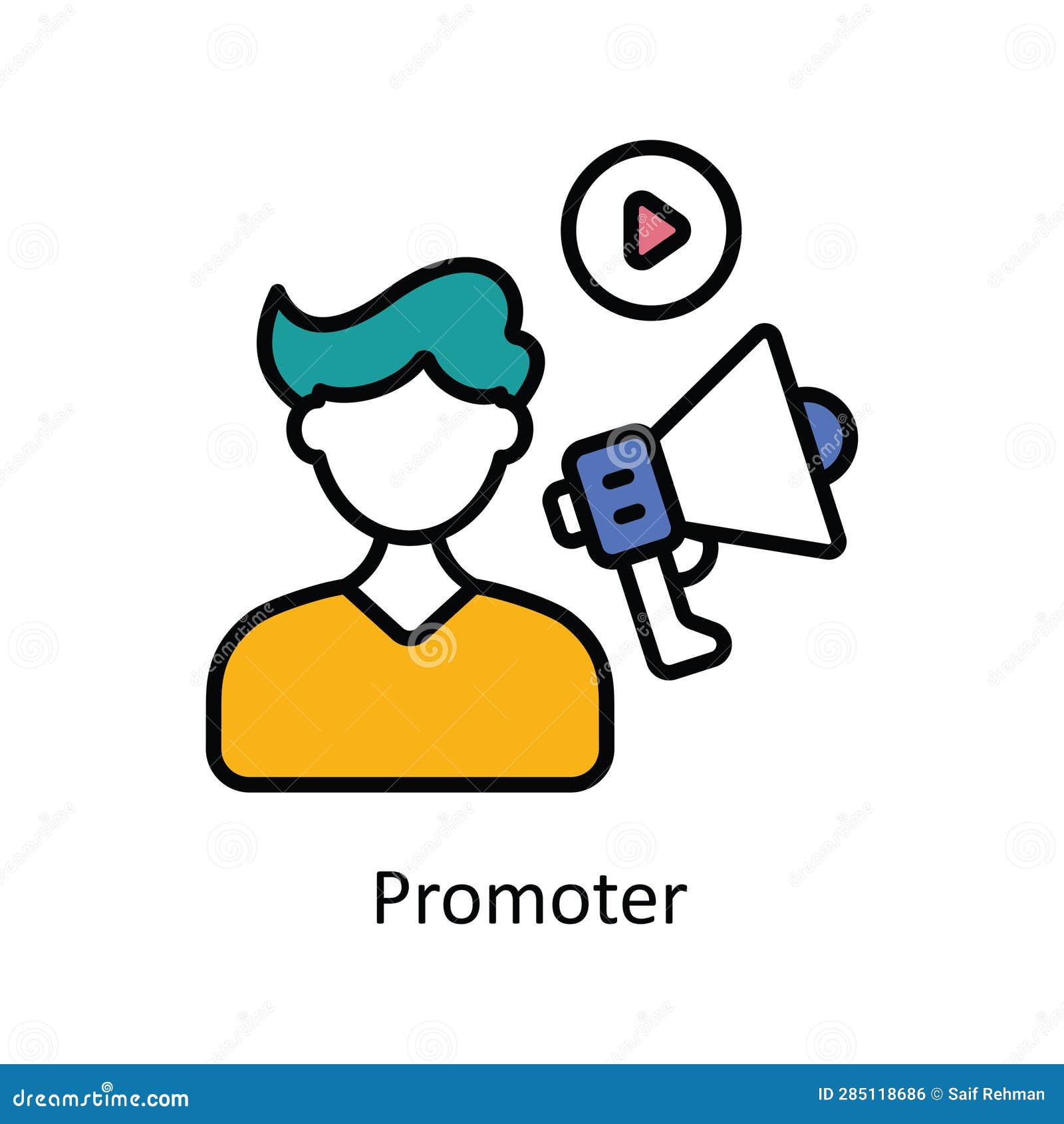 Promoter Vector Fill Outline Icon Design Illustration. Digital ...