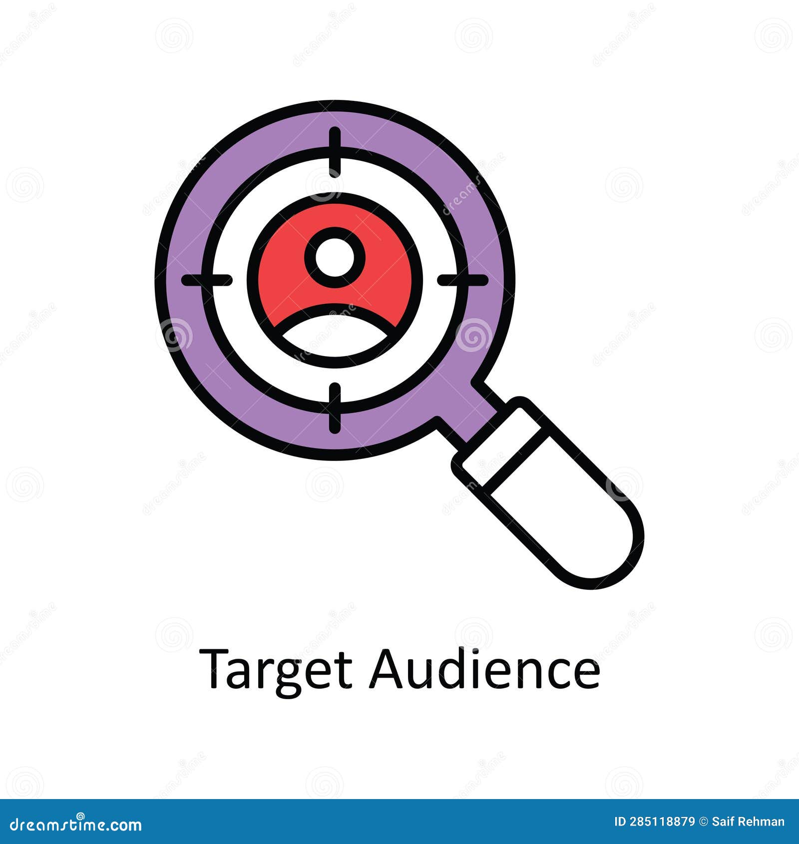 Target Audience Vector Fill Outline Icon Design Illustration. Digital ...