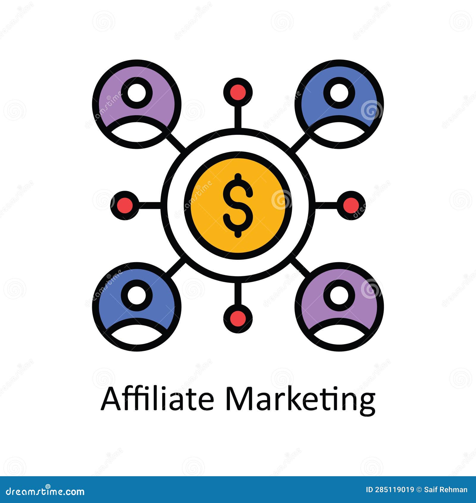 Affiliate Marketing Vector Fill Outline Icon Design Illustration ...