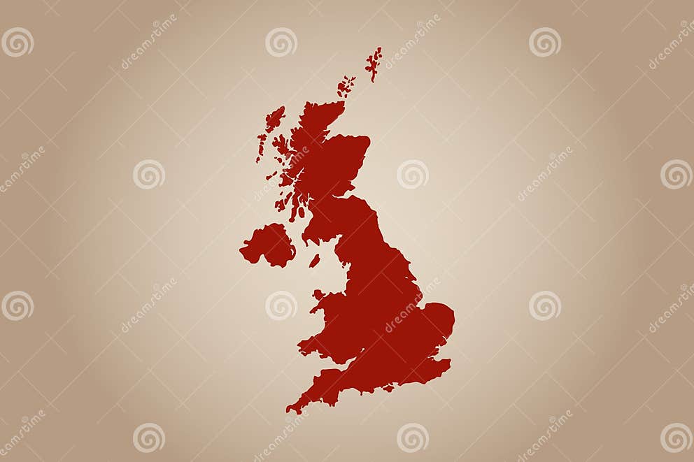 Red Colored Map Design Isolated on Plain Background of the Country ...