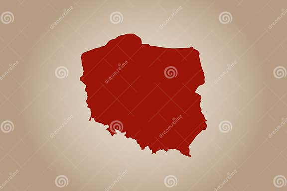Red Colored Map Design Isolated on Plain Background of the Country ...