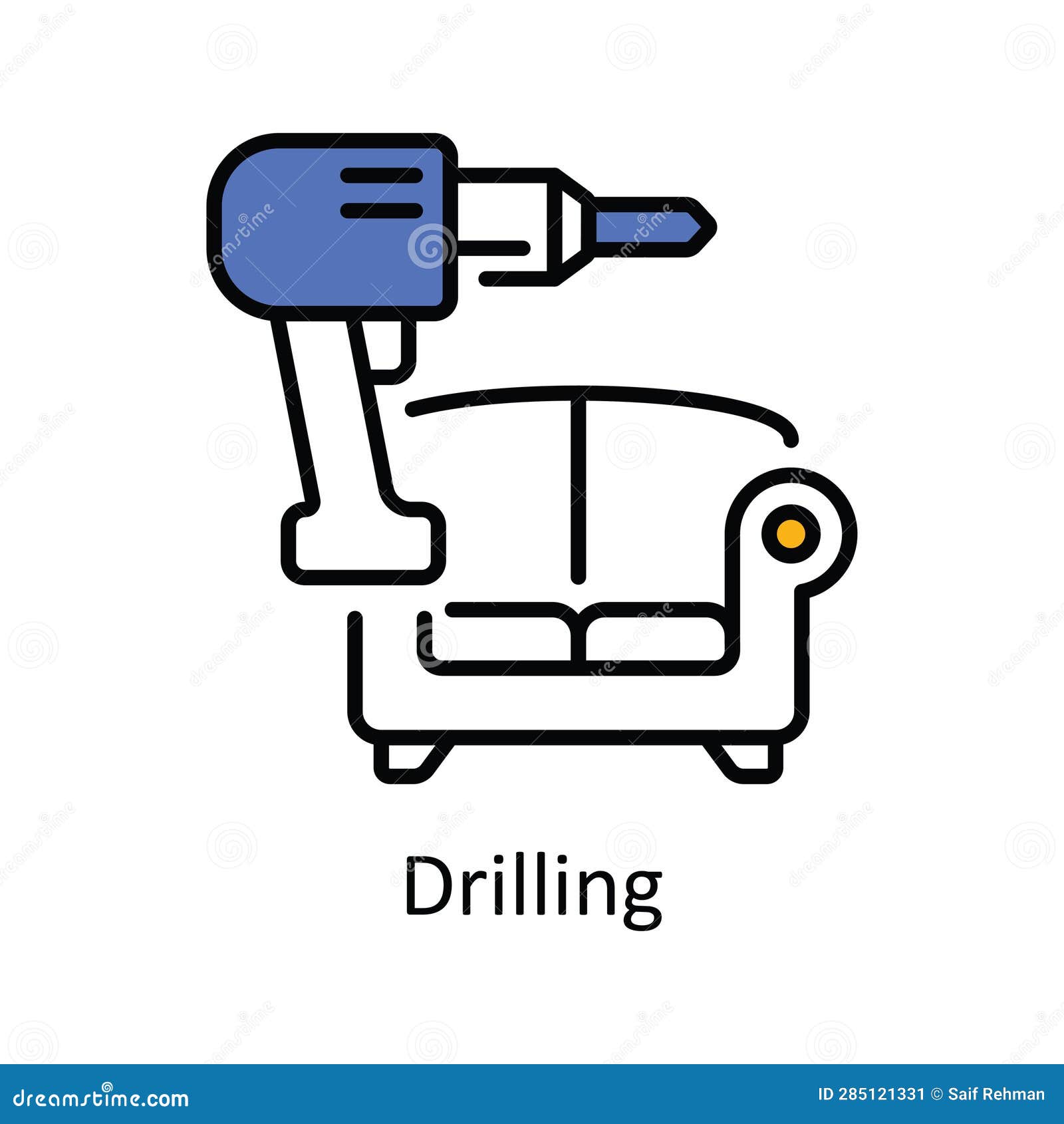 Drilling Vector Fill Outline Icon Design Illustration. Home Repair and ...