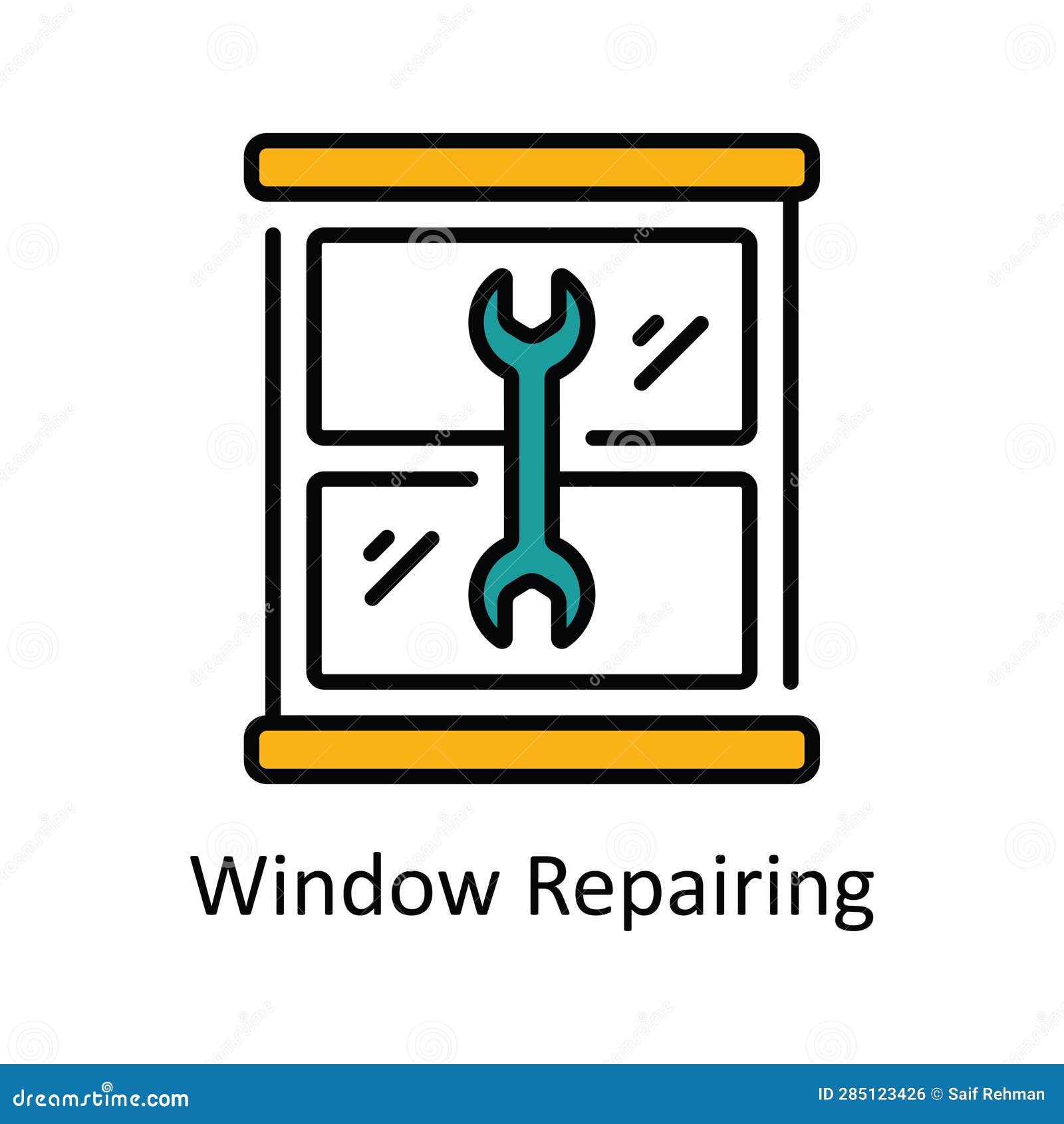 Window Repairing Vector Fill Outline Icon Design Illustration. Home ...