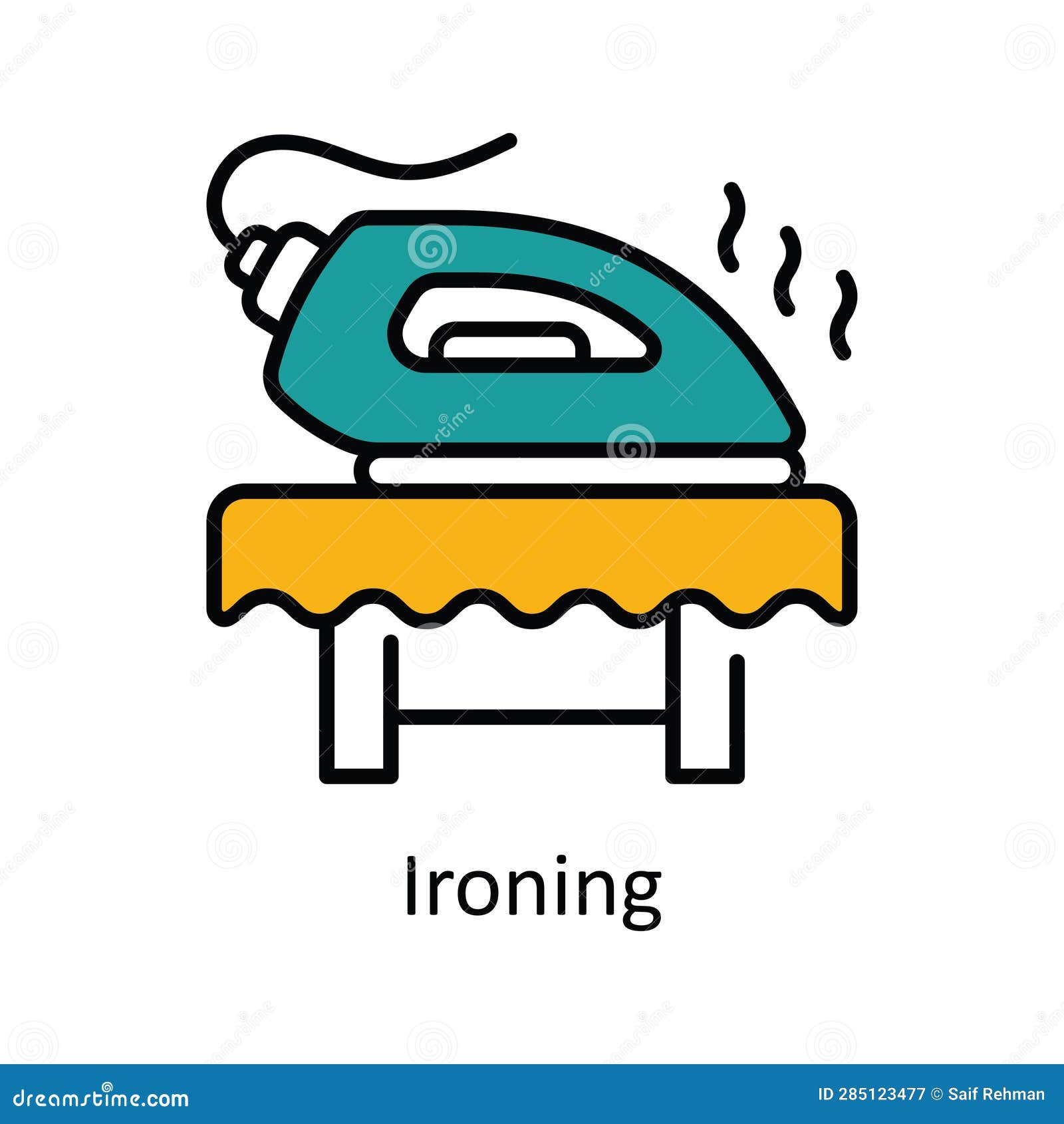 Ironing Vector Fill Outline Icon Design Illustration. Home Repair and ...