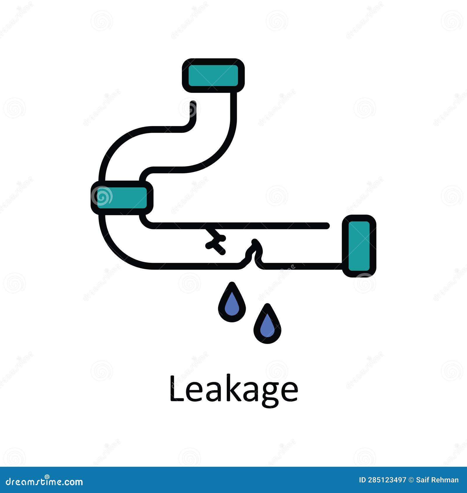 Leakage Vector Fill Outline Icon Design Illustration. Home Repair and ...