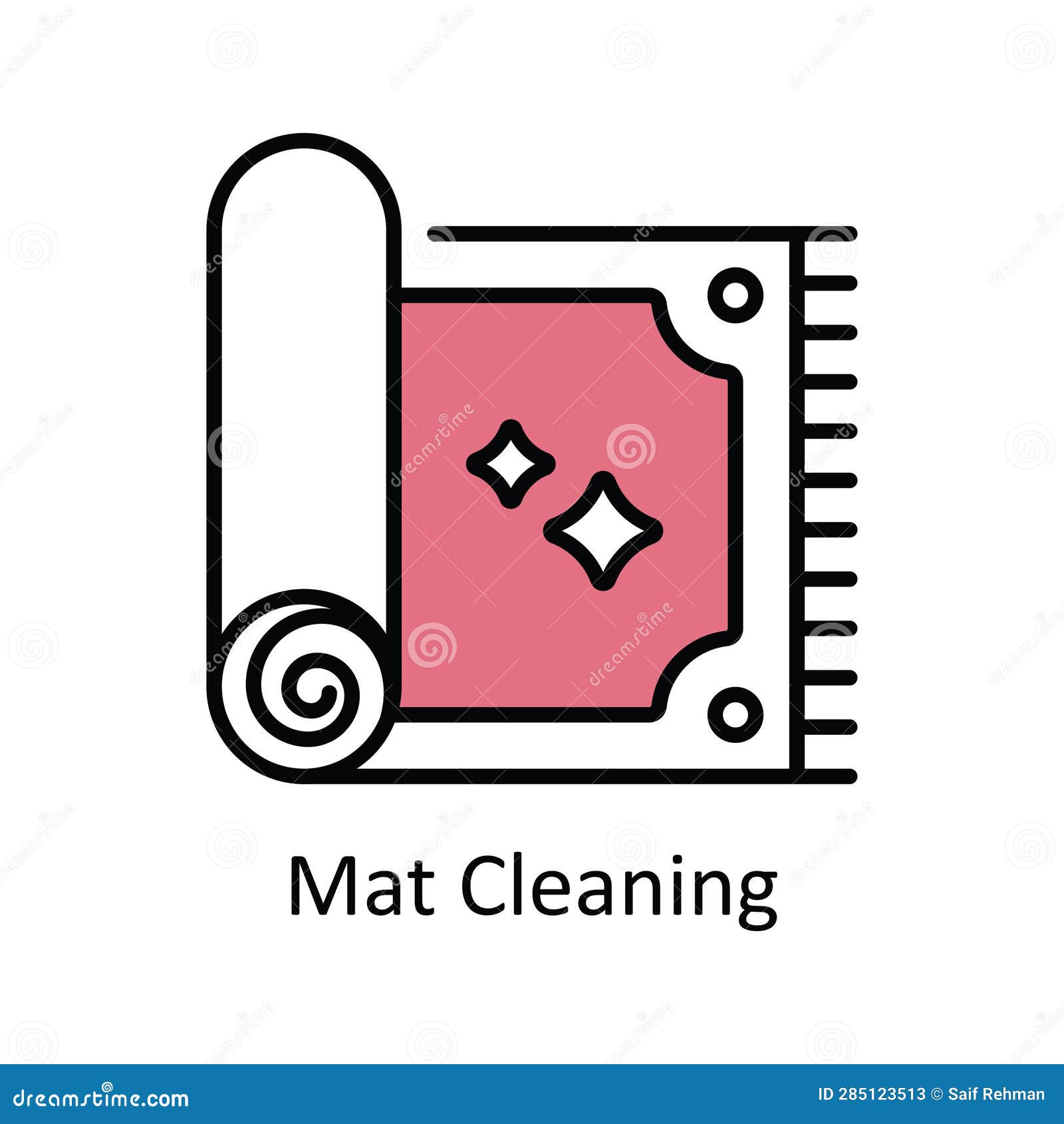 Mat Cleaning Vector Fill Outline Icon Design Illustration. Home Repair ...