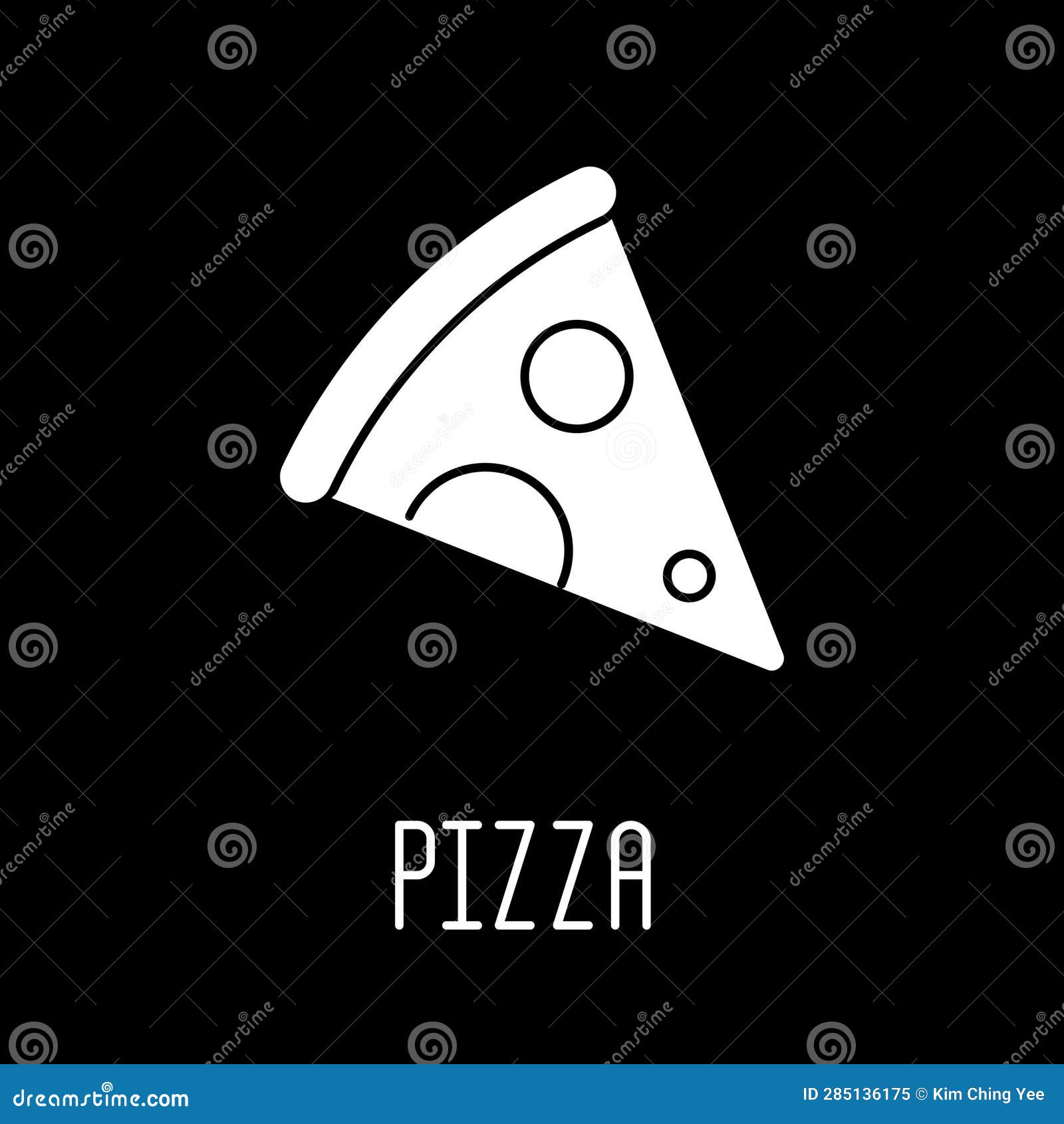 Pizza silhouette icon stock vector. Illustration of meat - 285136175