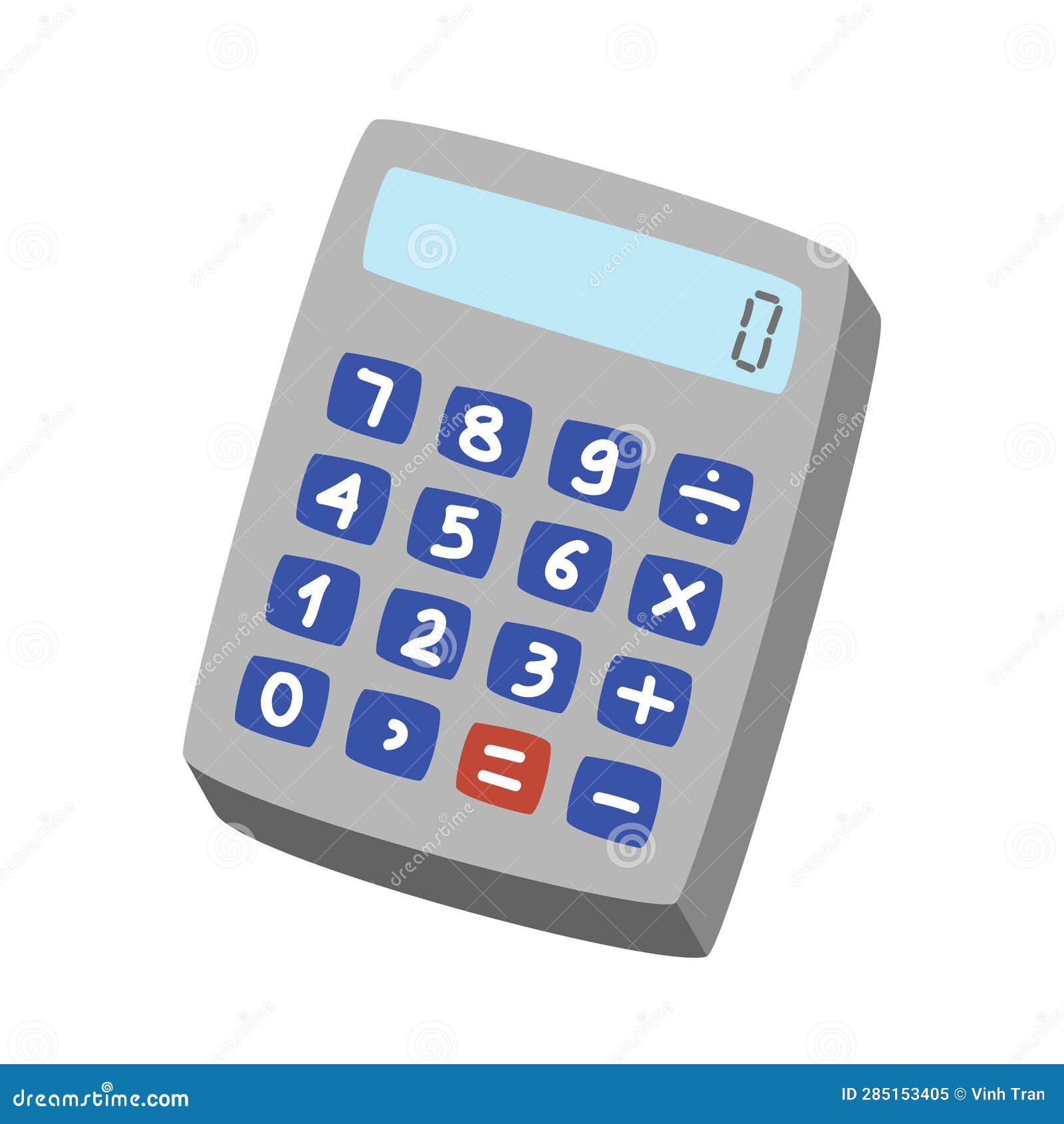Simple Calculator Flat Vector Illustration Cartoon Style Clipart Hand ...