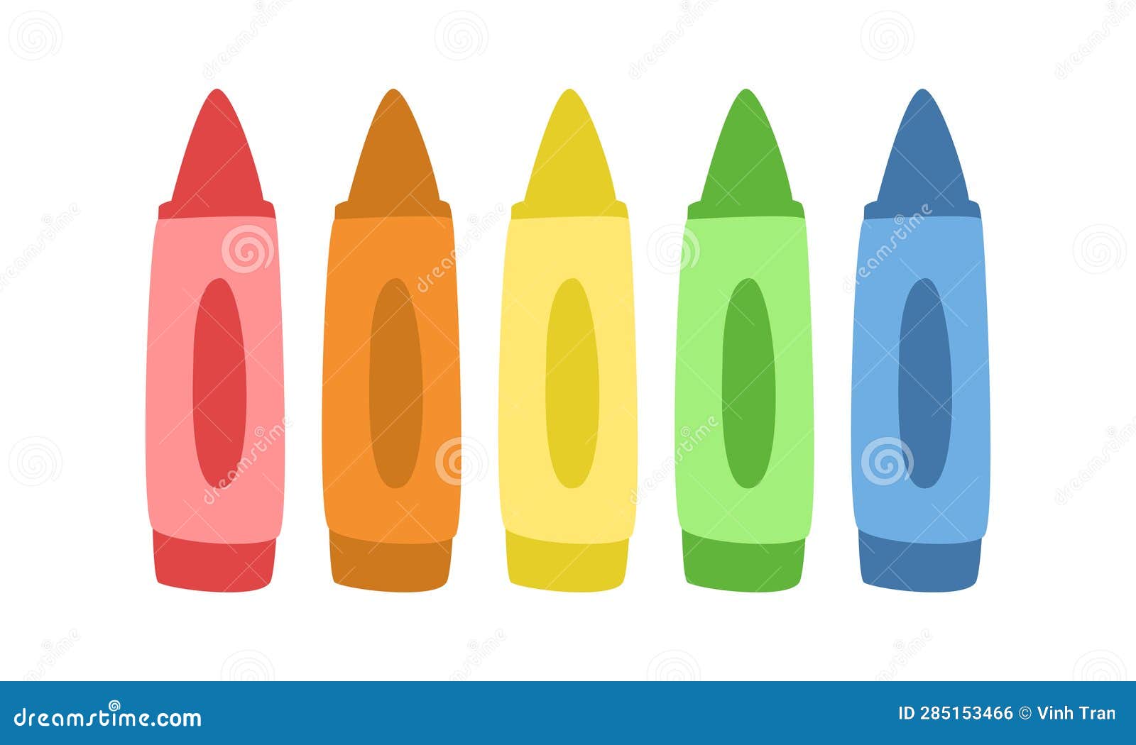 Colorful Crayons Flat Vector Illustration Clipart Cartoon Style Clipart ...