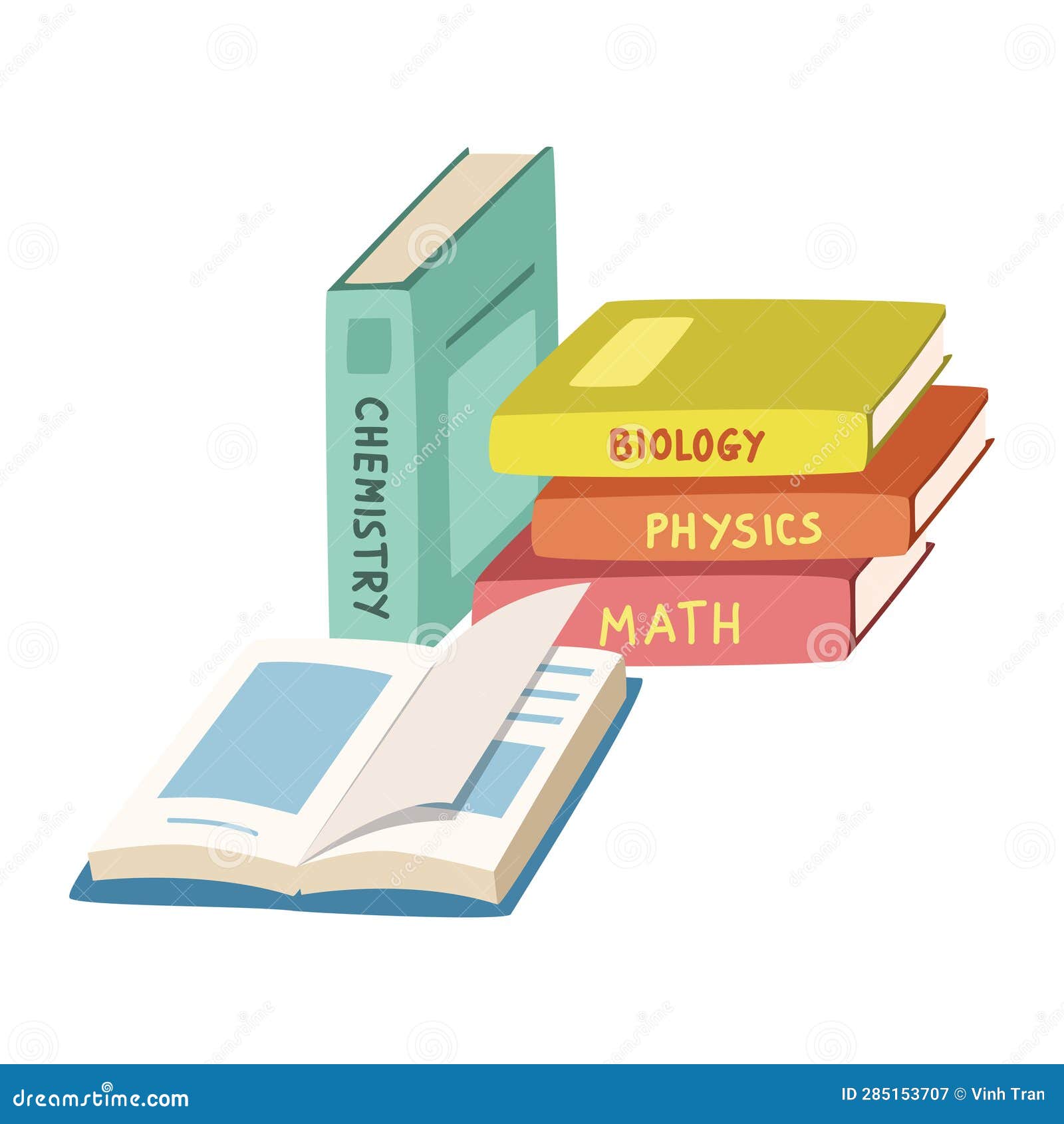 School Textbooks Clipart. Math, Physics, Biology, Chemistry School ...