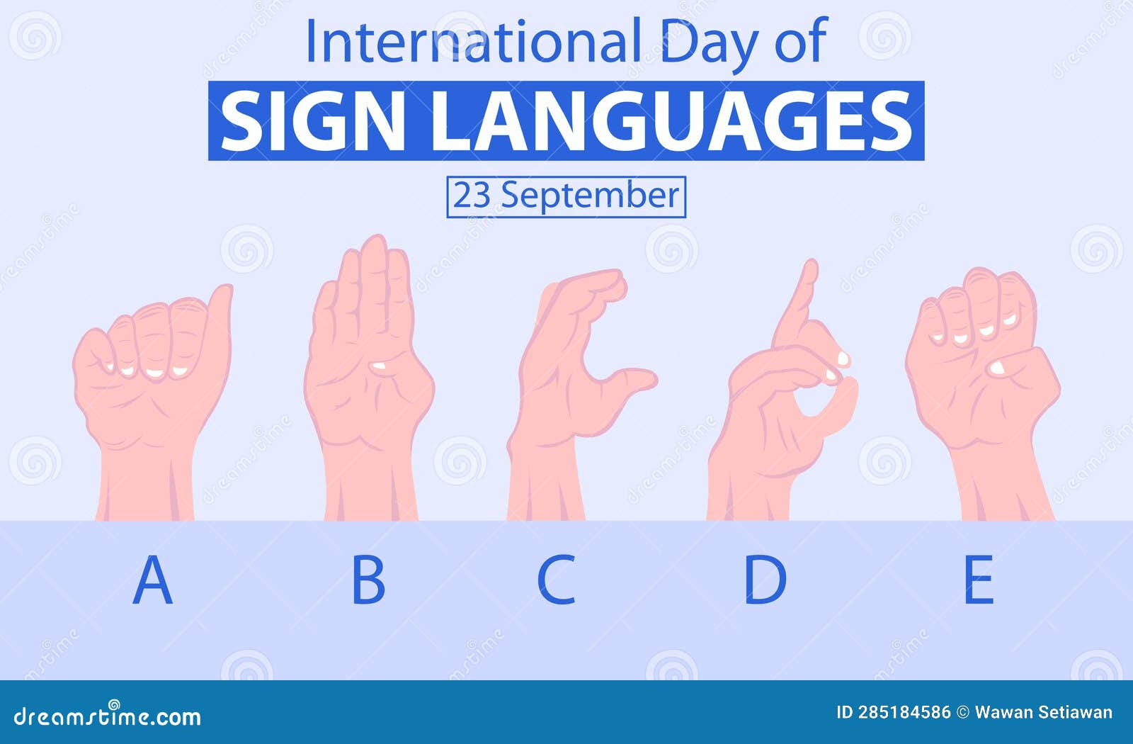 Illustration Vector Graphic of Five Sign Language Poses with Different ...