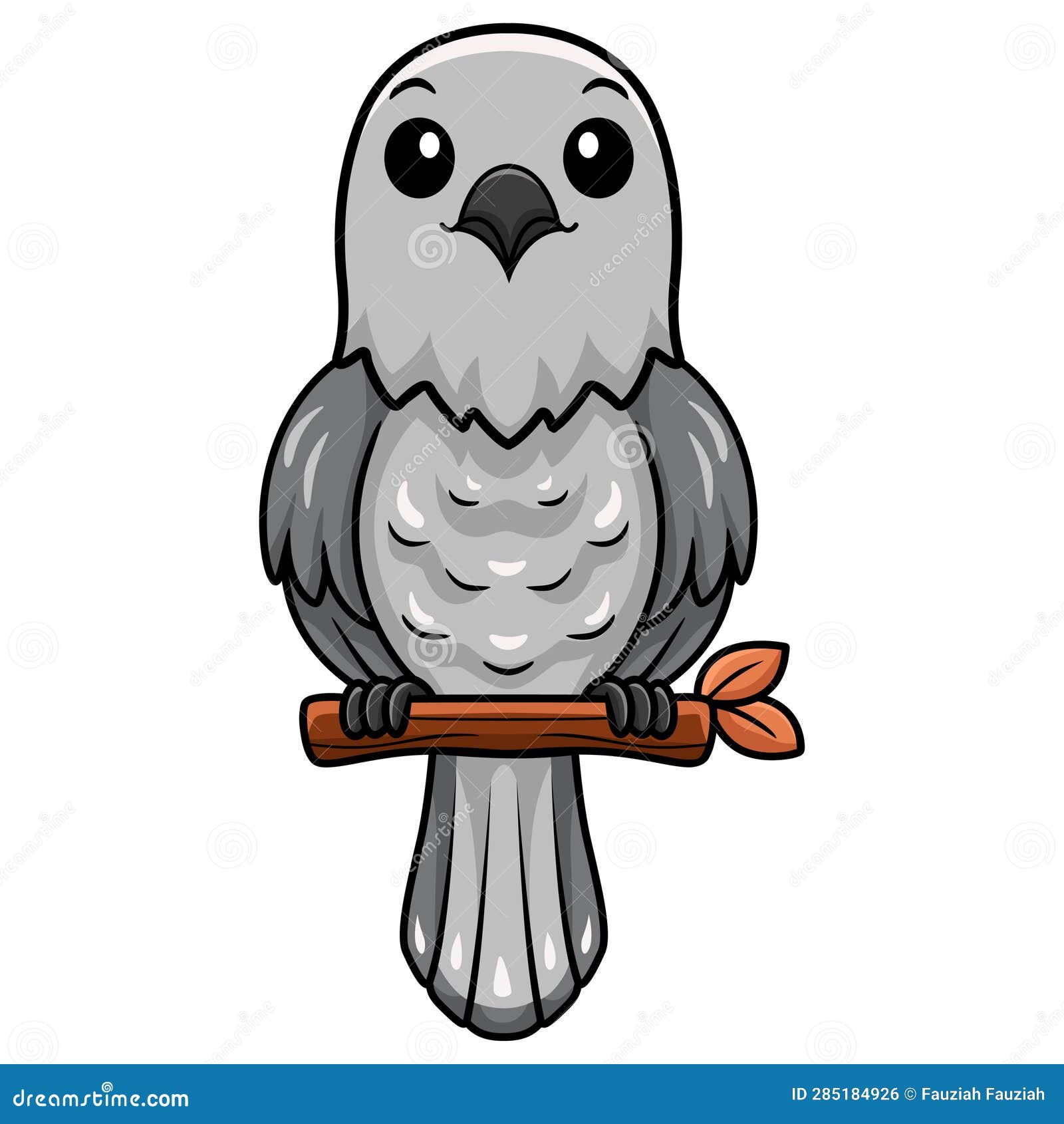 Cute Northern Mockingbird Cartoon on Tree Branch Stock Vector ...