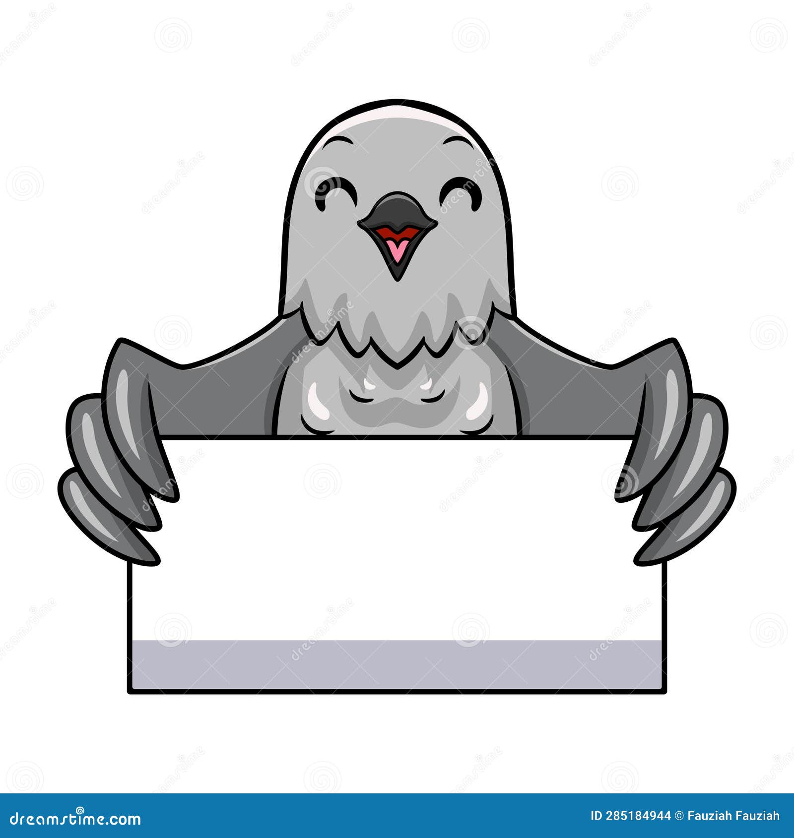 Cute Northern Mockingbird Cartoon Holding Blank Sign Stock Vector ...