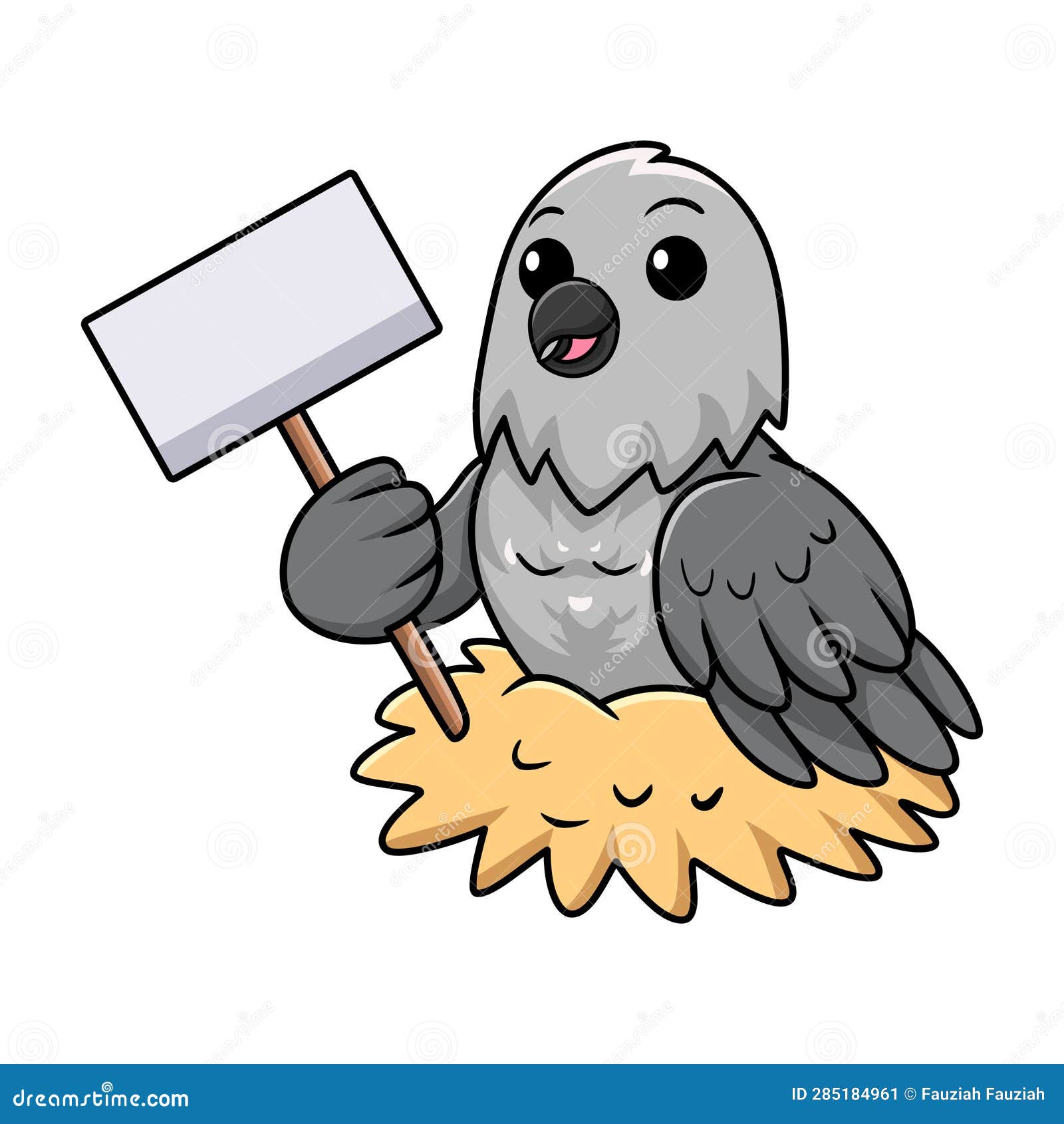 Cute Northern Mockingbird Cartoon Holding Blank Sign Stock Vector ...