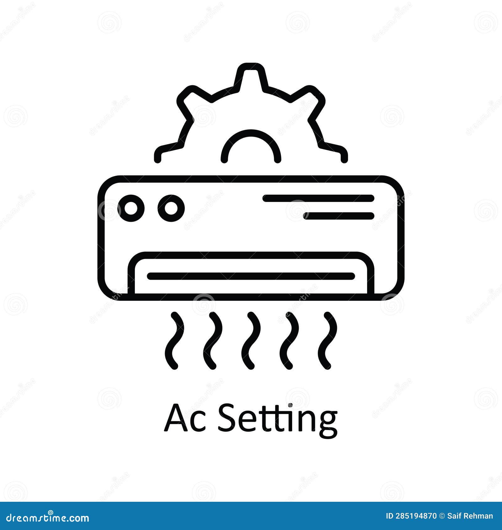 Ac Setting Vector Outline Icon Design Illustration. Home Repair and ...
