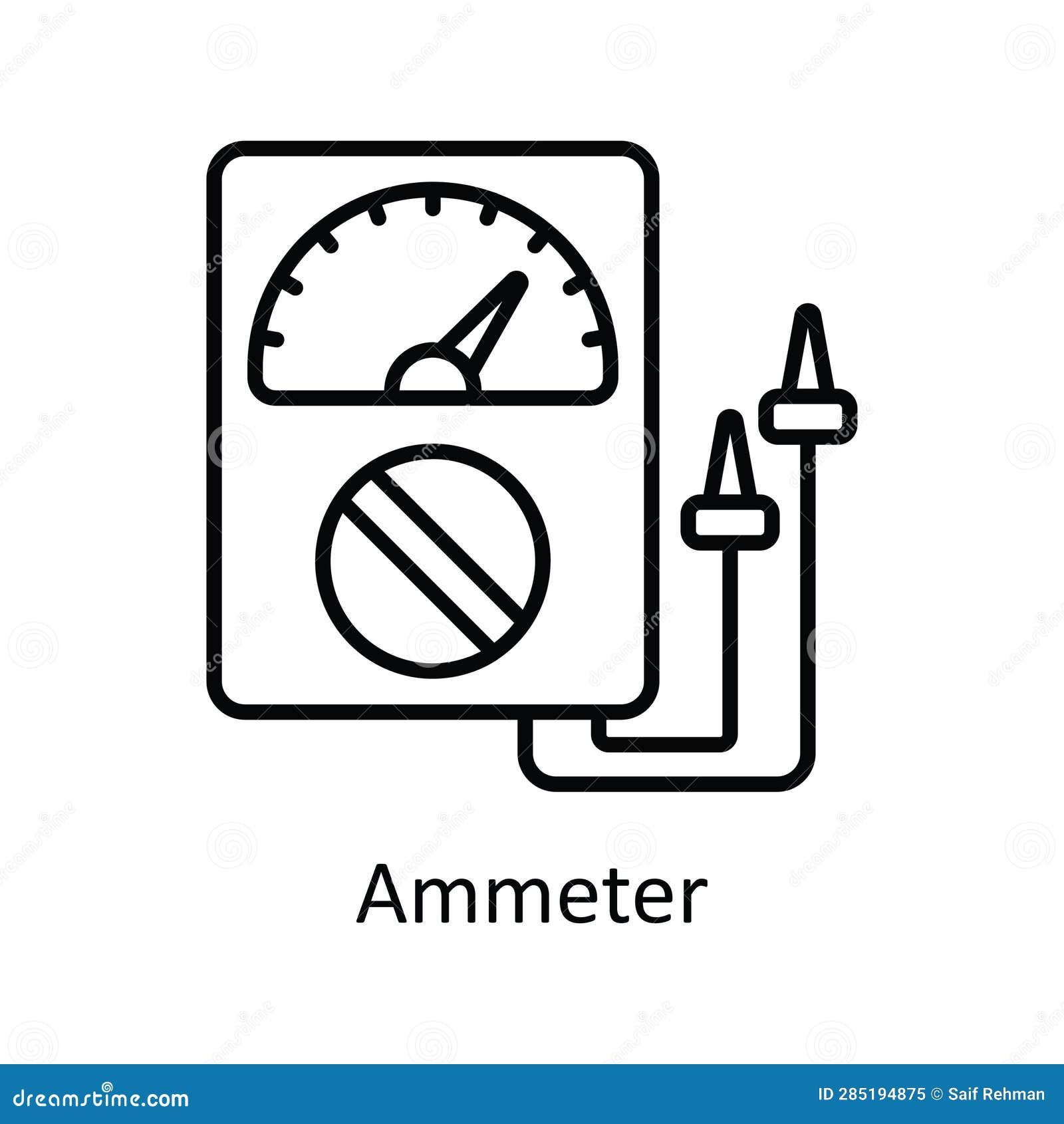 Ammeter Vector Outline Icon Design Illustration. Home Repair and ...