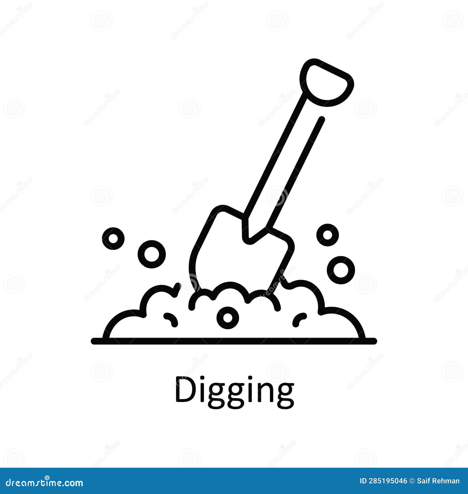 Digging Vector Outline Icon Design Illustration. Home Repair and ...