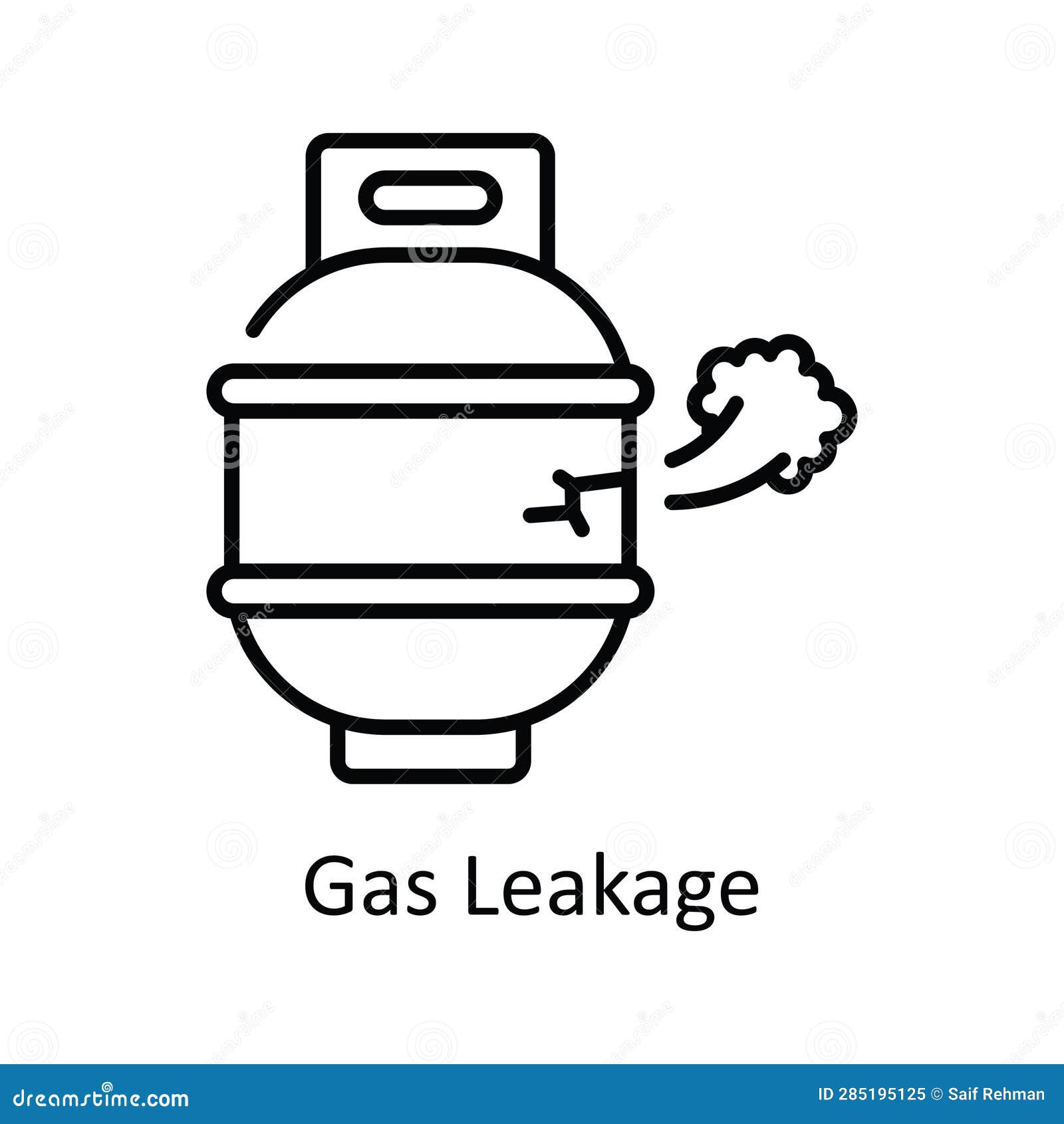Gas Leakage Vector Outline Icon Design Illustration. Home Repair and ...