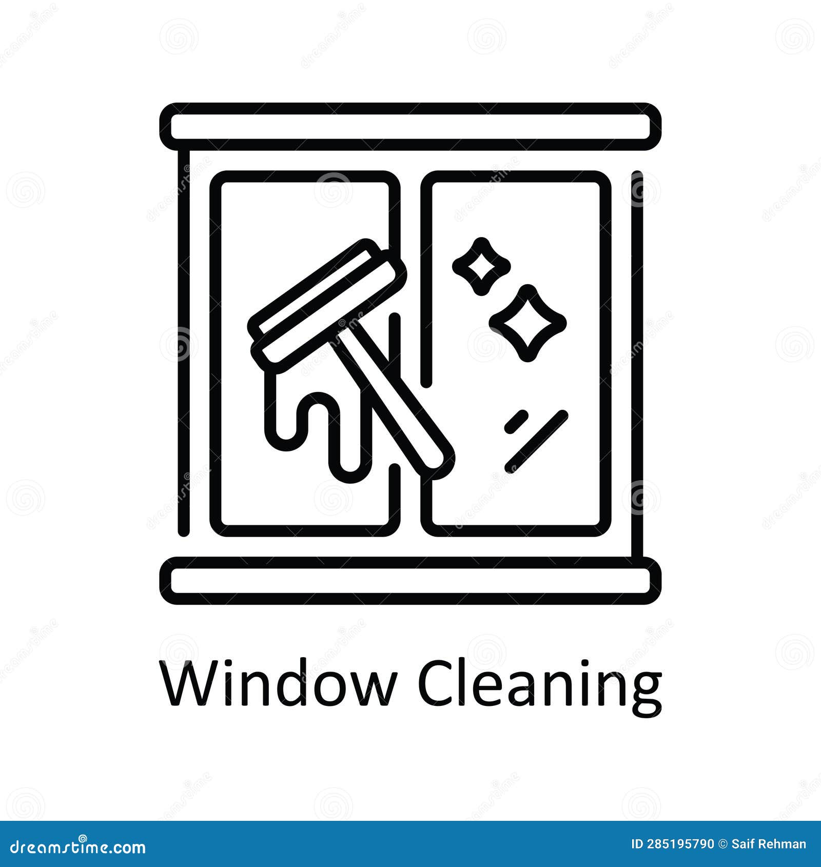 Window Cleaning Vector Outline Icon Design Illustration. Home Repair ...