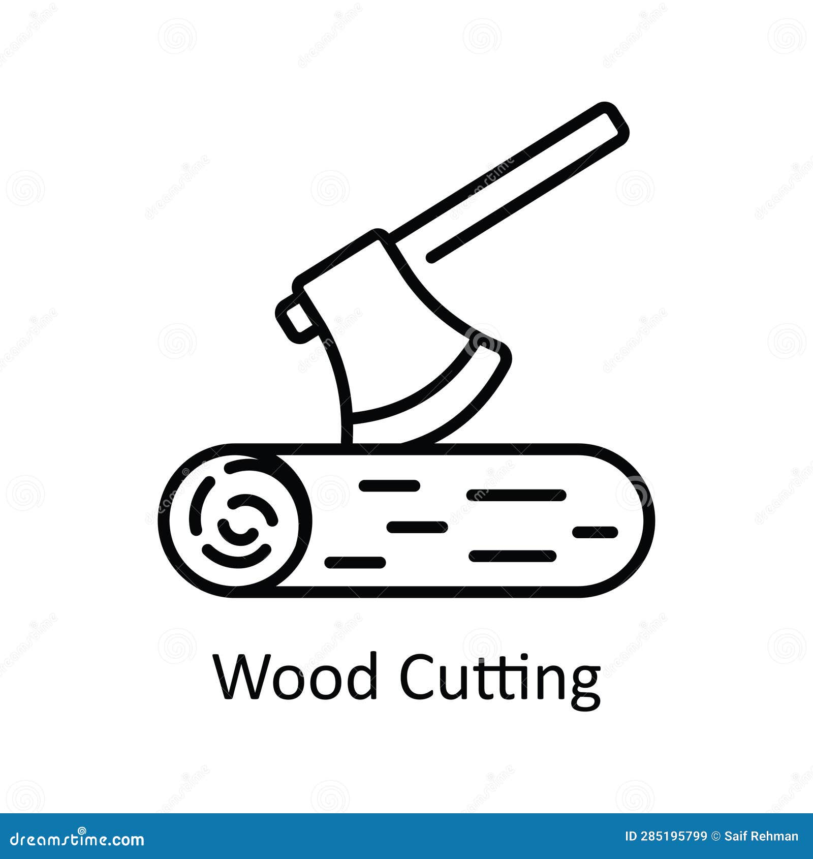 Wood Cutting Vector Outline Icon Design Illustration. Home Repair and ...