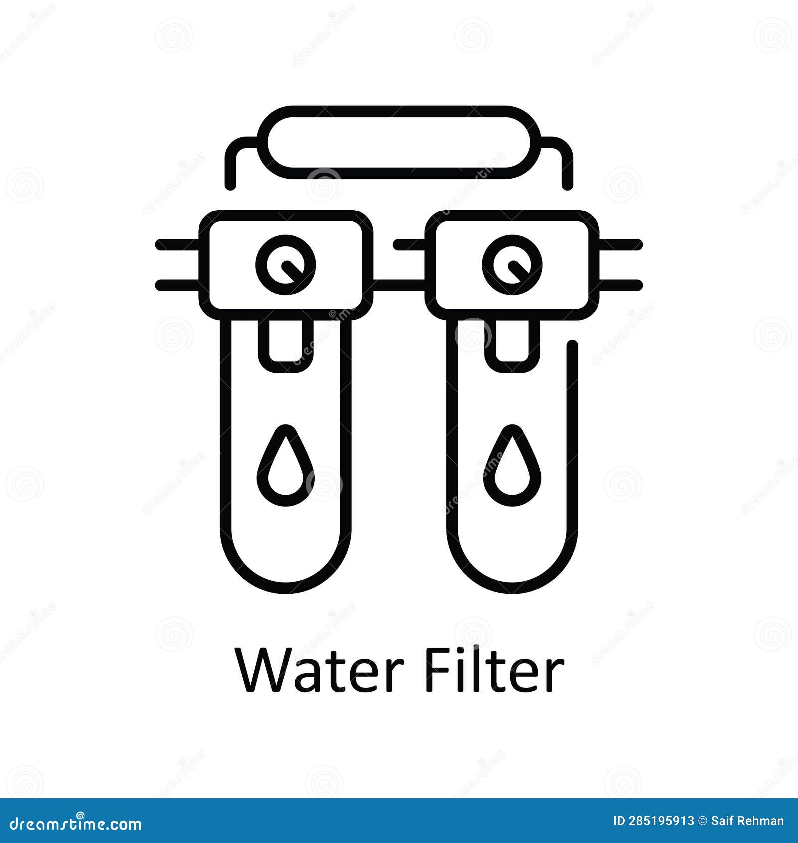 Water Filter Vector Outline Icon Design Illustration. Home Repair and ...