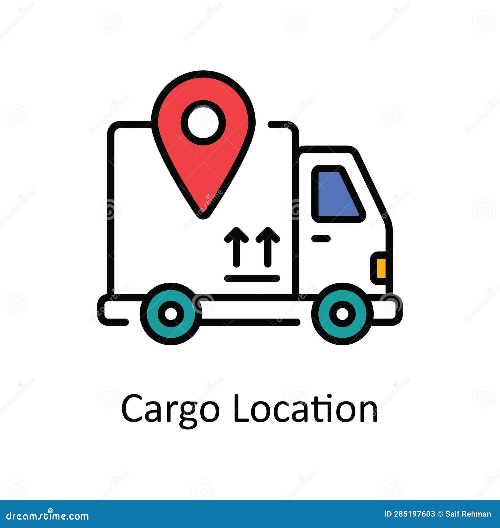 Cargo Location Vector Fill Outline Icon Design Illustration. Map and ...