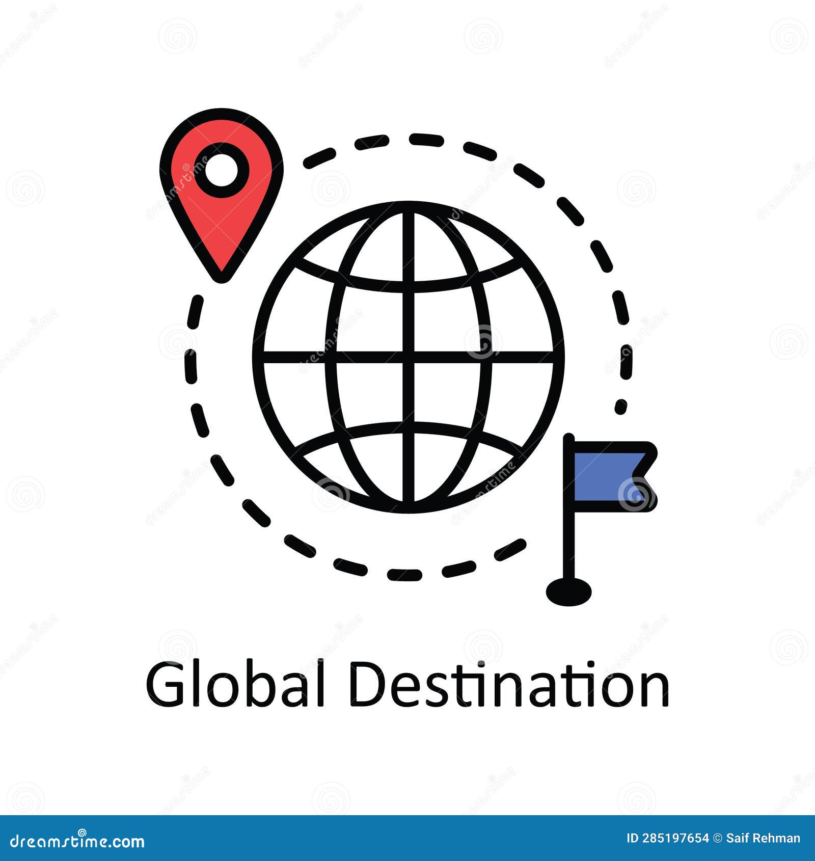 Global Destination Vector Fill Outline Icon Design Illustration. Map ...