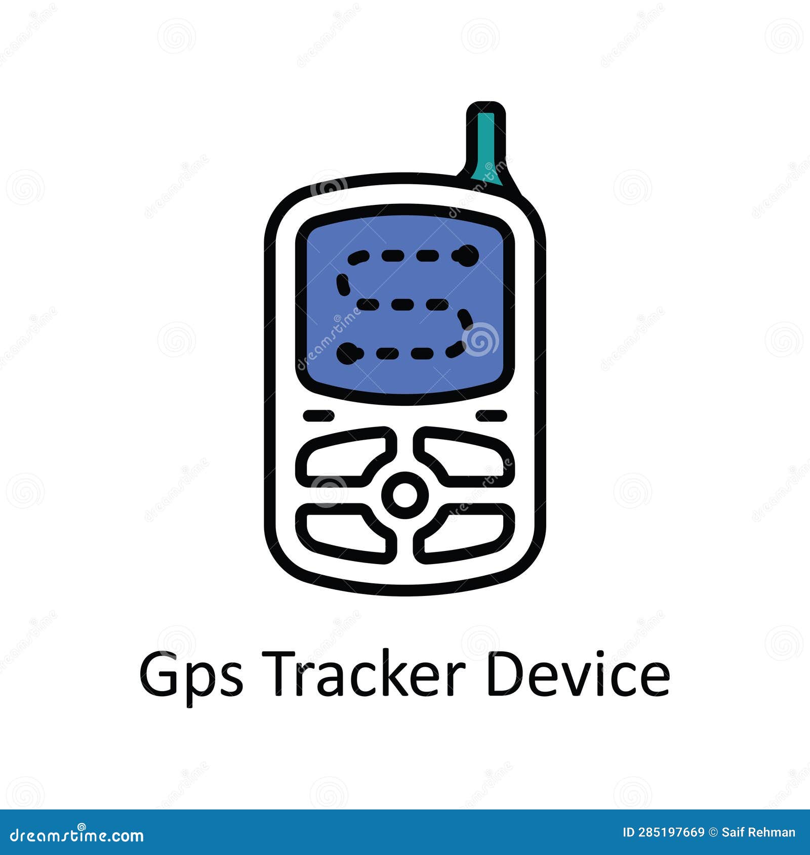Gps Tracker Device Vector Fill Outline Icon Design Illustration. Map and Navigation Symbol on ...