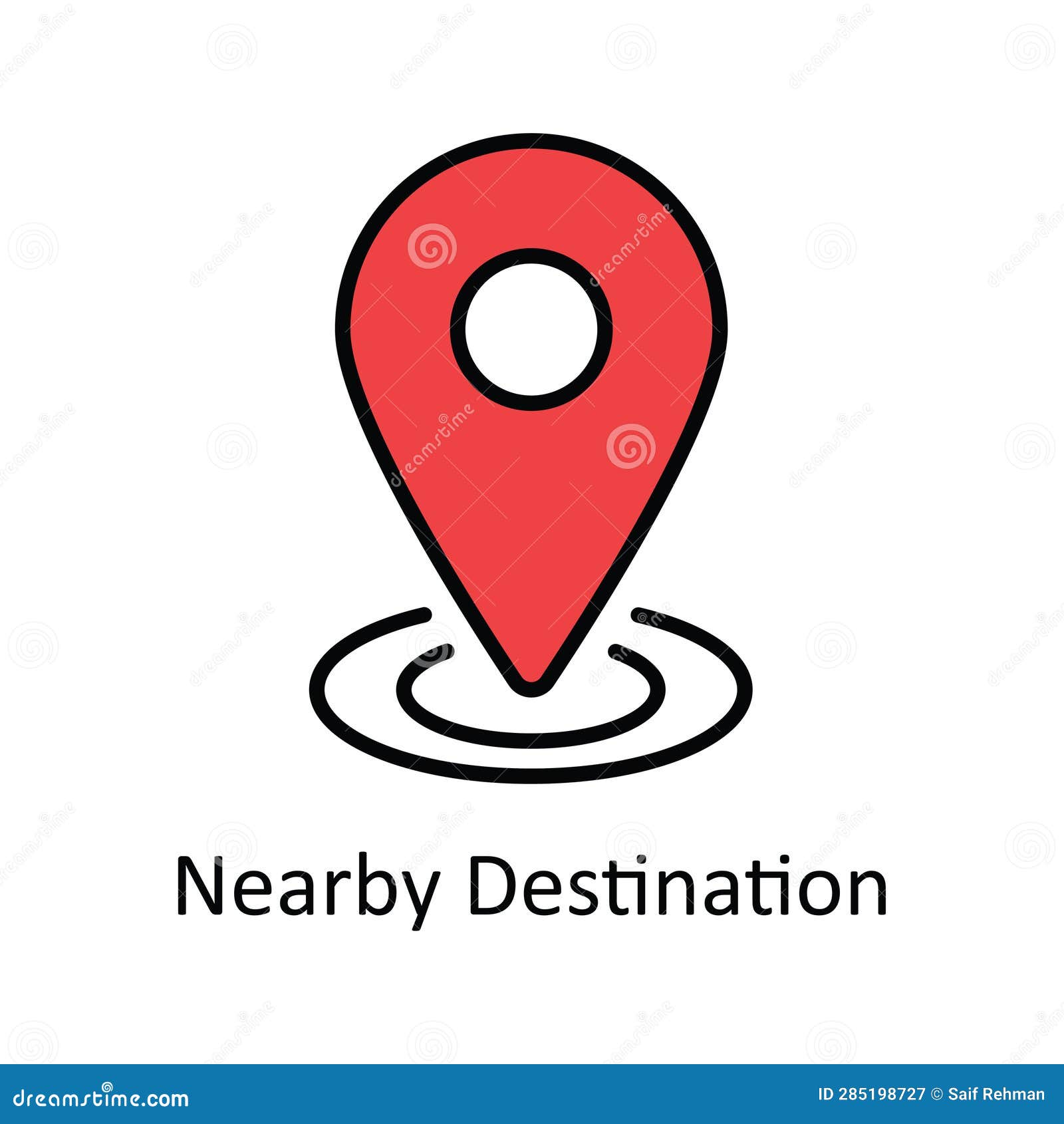 Nearby Destination Vector Fill Outline Icon Design Illustration. Map ...