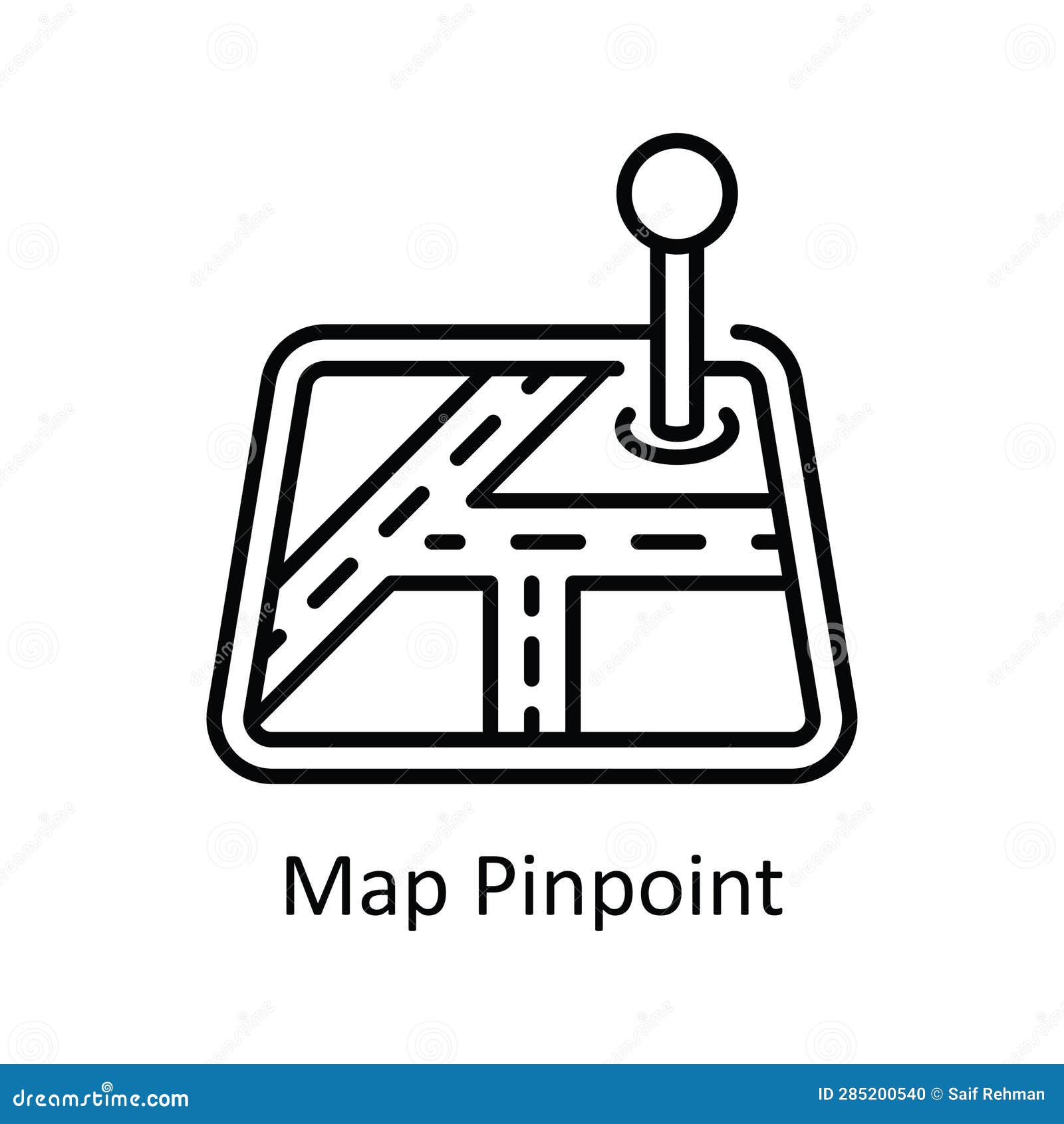 Map Pinpoint Vector Outline Icon Design Illustration. Map and ...